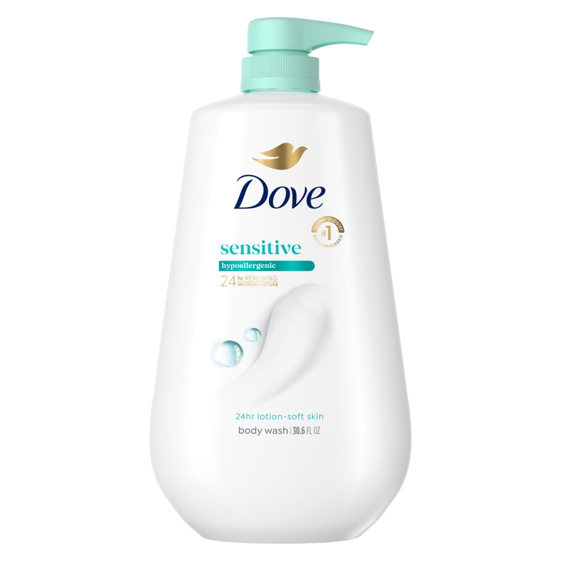 Dove Moisturizing Liquid Body Wash for Sensitive Skin 30.6 oz with Pump ...