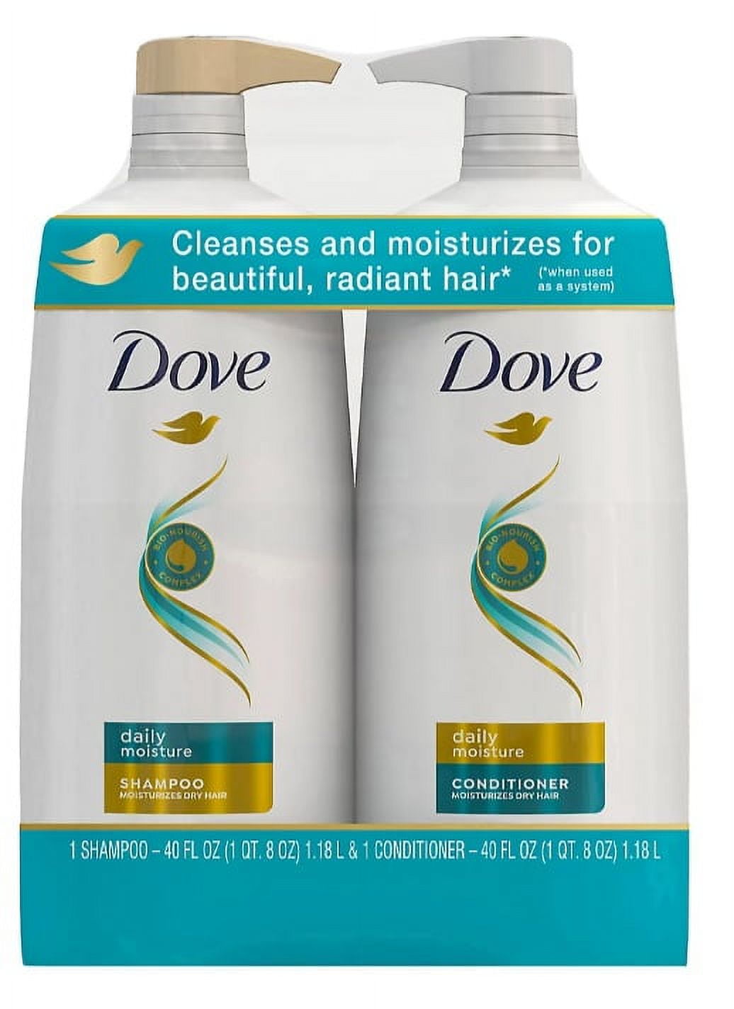 Dove Moisturizing Shampoo and Conditioner Set, 40 oz, Nourish Dry Hair ...
