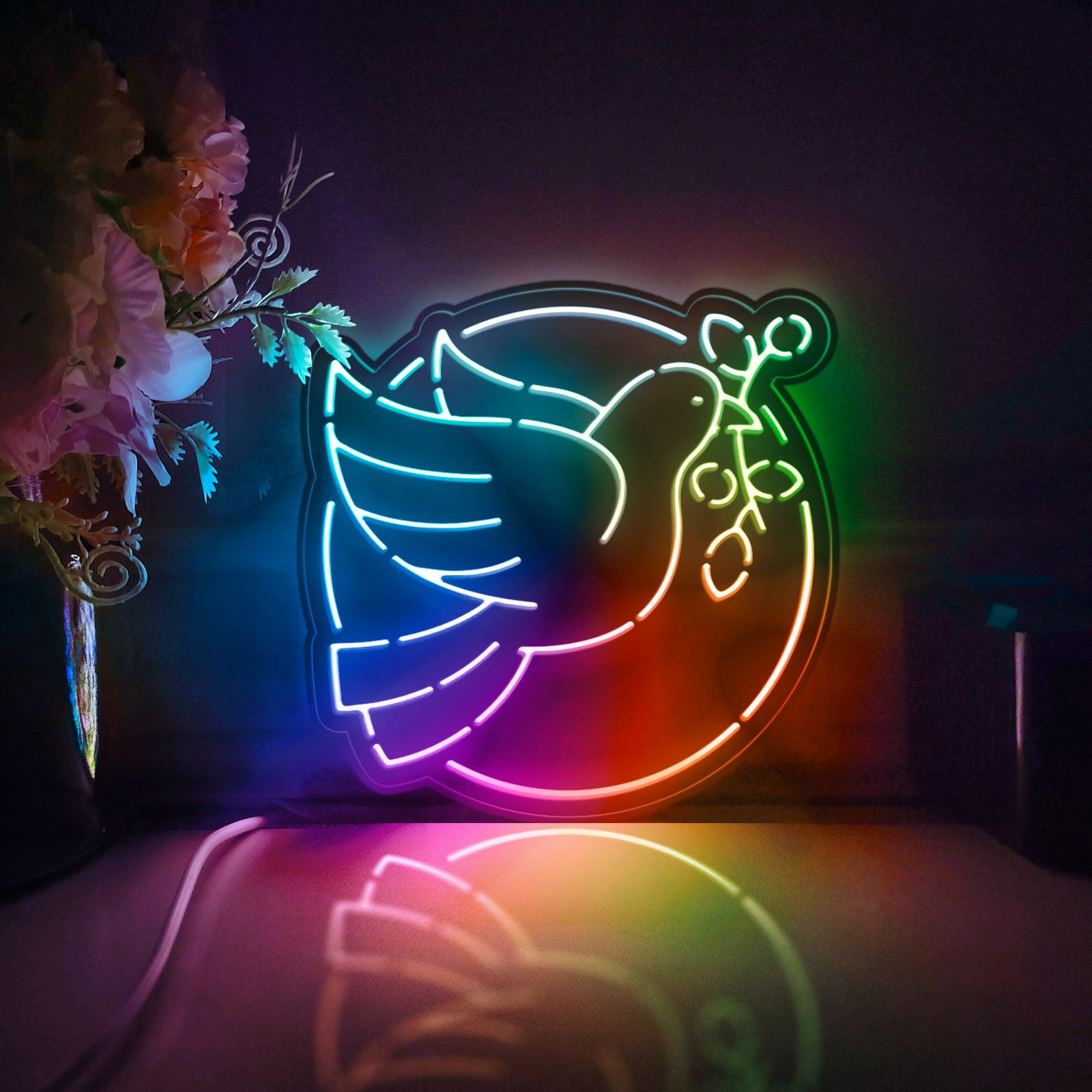 Dove Of Peace Led Light Box, Dimmable Neon-Like Light Signs USB Power ...