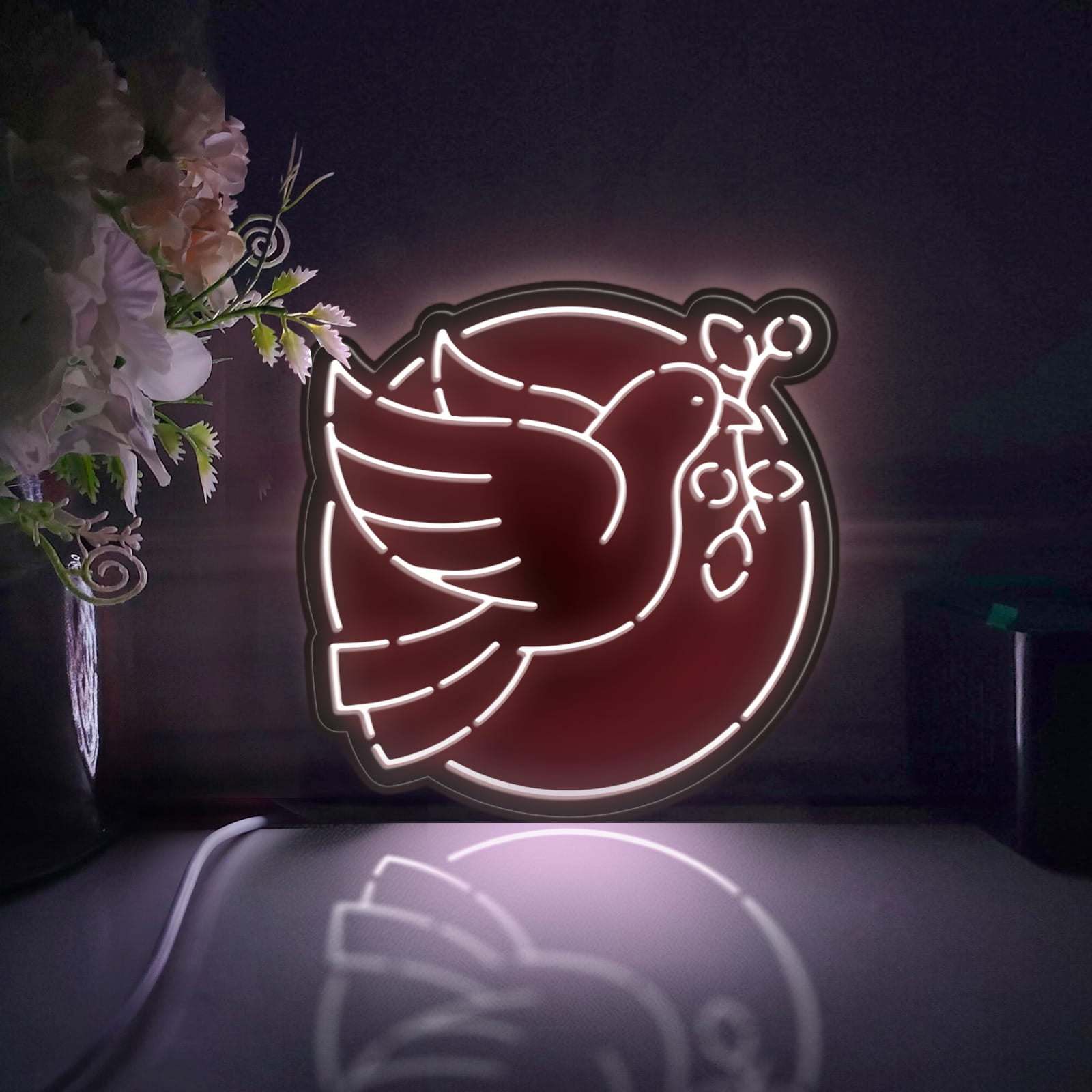 Dove Of Peace Led Light Box, Dimmable Neon-Like Light Signs USB Power ...