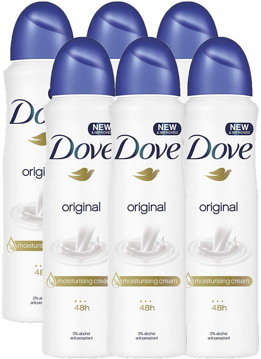 Dove Original Aerosol Spray Deodorant, Anti-Perspirant 150ML 5.07 Oz, 6 ...