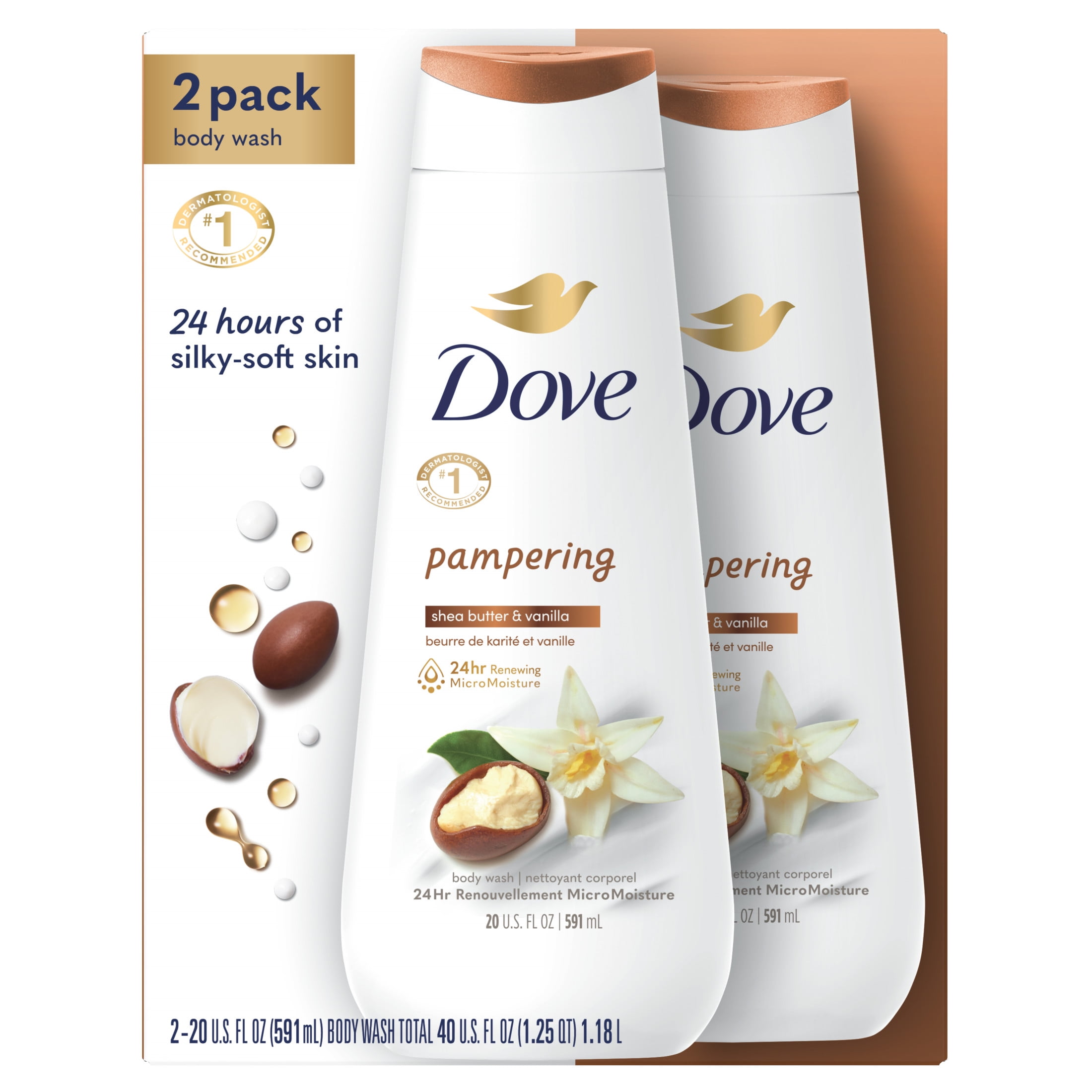 Dove Pampering Gentle Women's Body Wash All Skin Type, Shea Butter ...