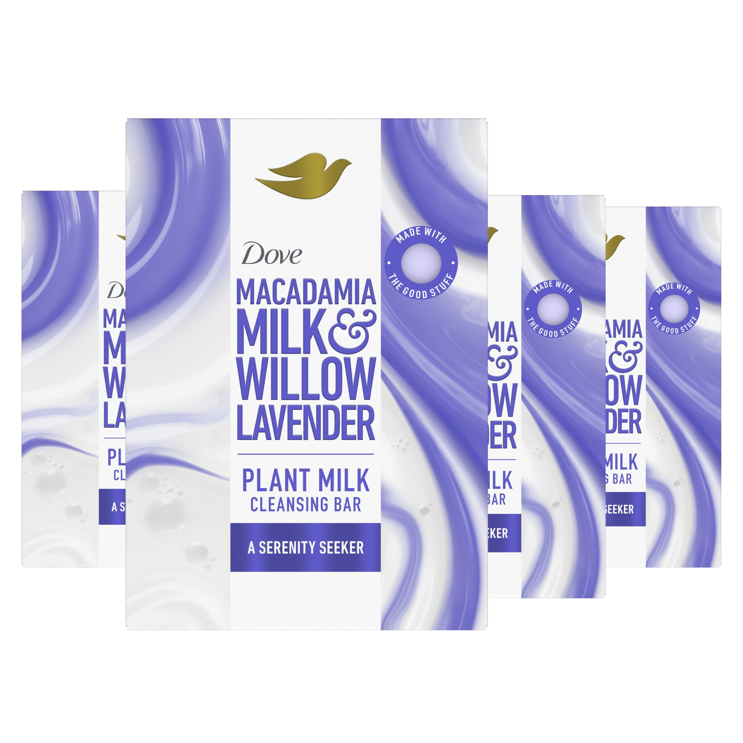 Dove Plant Milk Cleansing Bar Soap Macadamia Milk & Willow Lavender ...