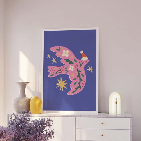 Dove Poster Cute Decor Boho Wall Art Trendy Poster, Stretched Size ...