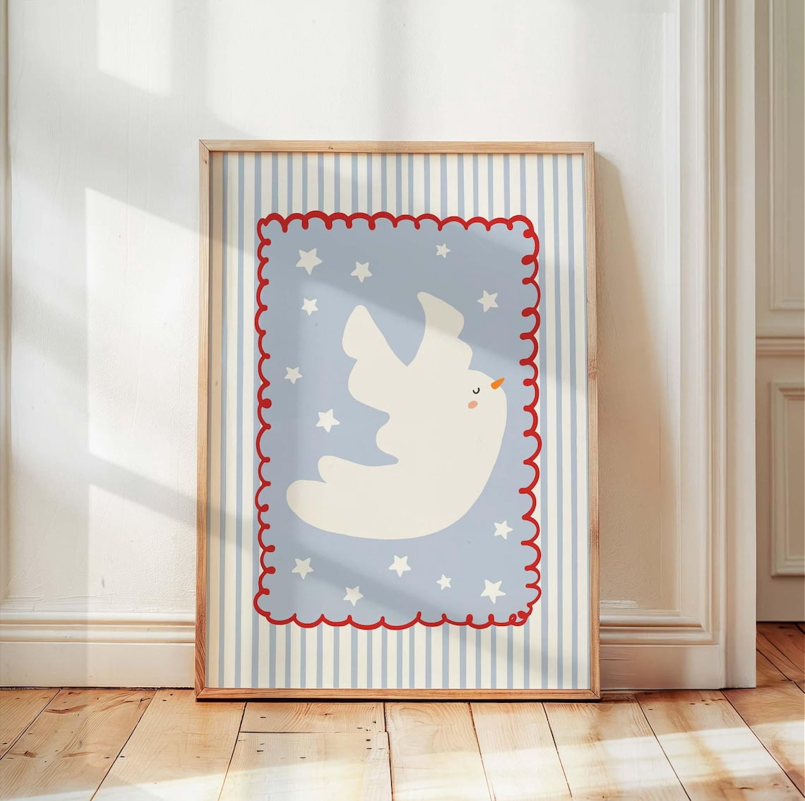 Dove Print, Peaceful Nursery Wall Art, Bird Illustration, Neutral Baby ...