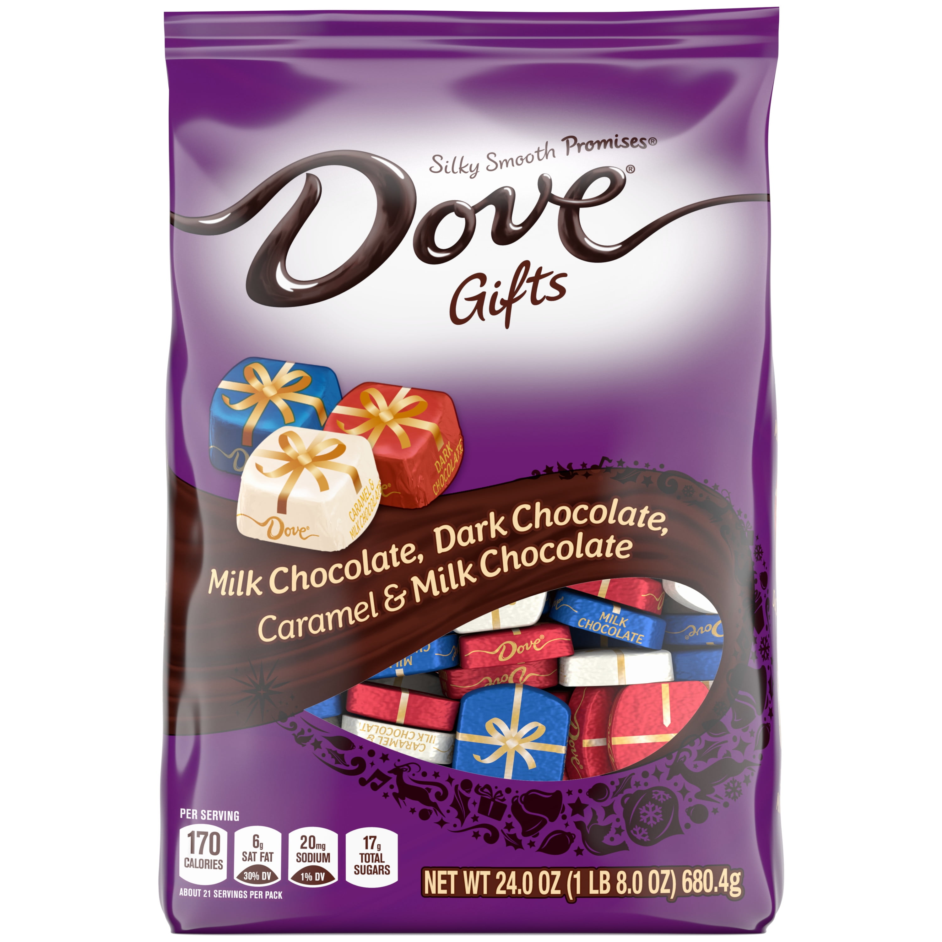 Dove Promises Chocolate Christmas Candy Variety Assortment- 24 oz Bag ...