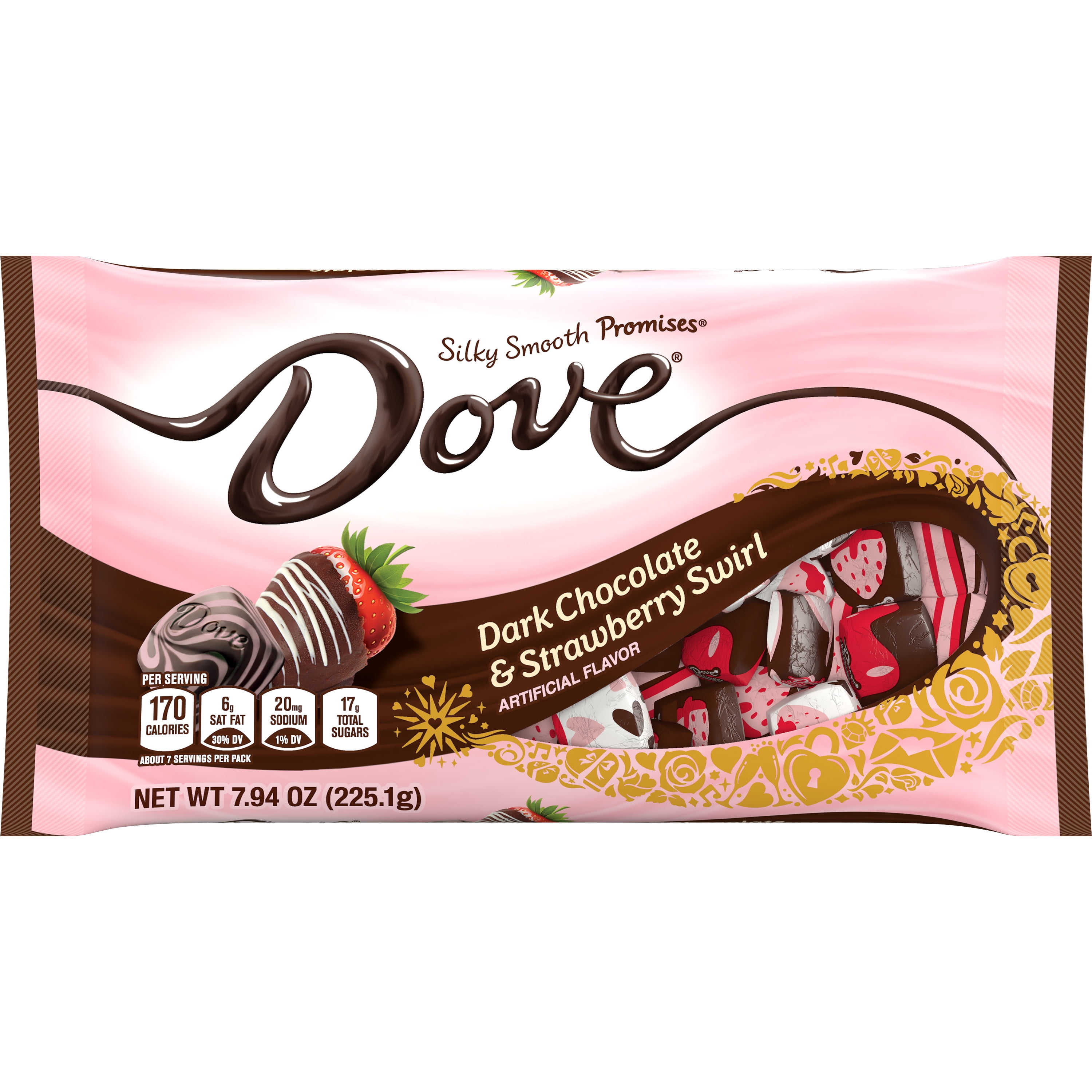 Dove Promises Silky Smooth Dark Chocolate & Strawberry Swirl Valentine ...