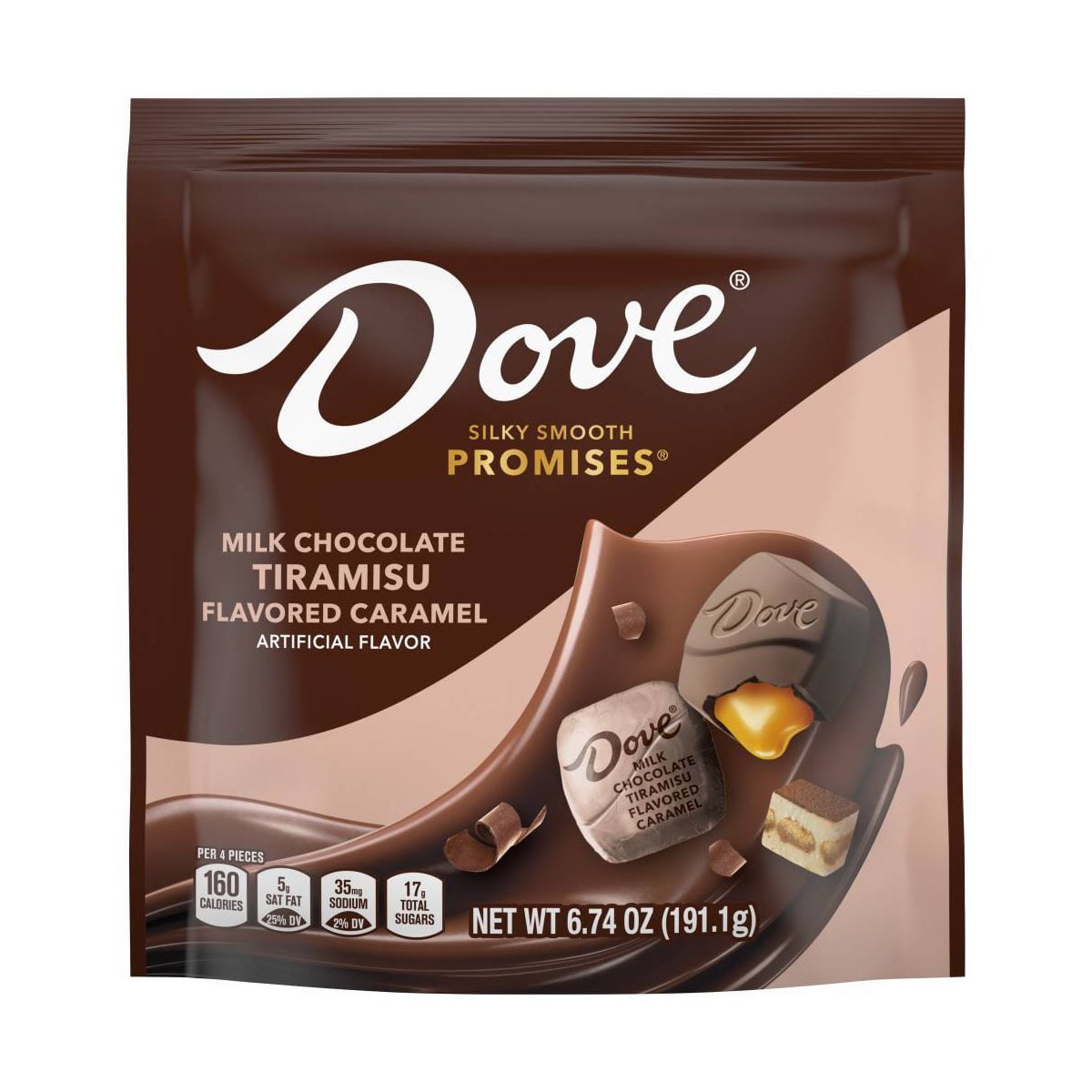 Dove Promises Milk Chocolate Tiramisu Flavored Caramel Candy - 6.74oz ...