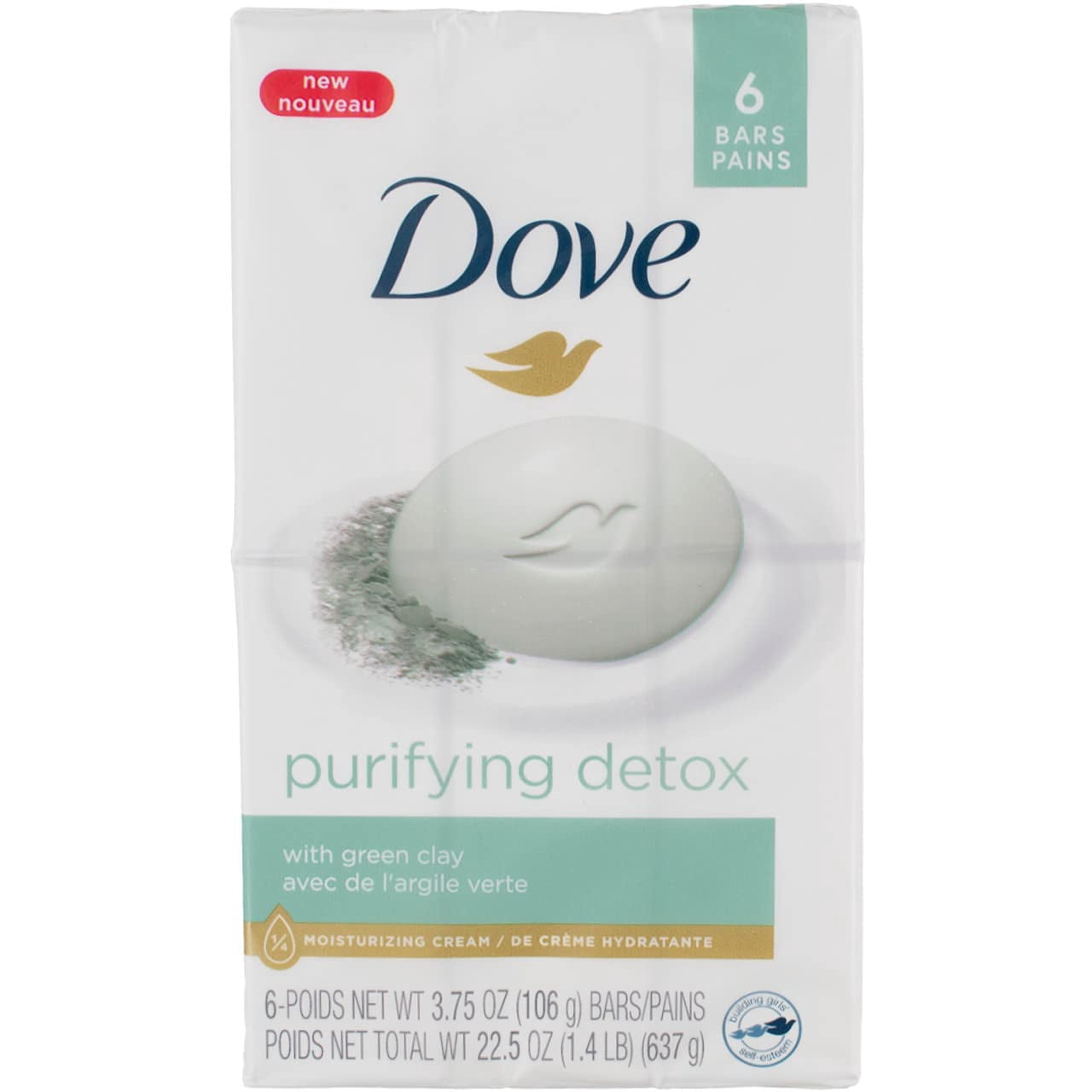 Dove Purifying Detox With Green Clay 6 Bars - Walmart Business Supplies