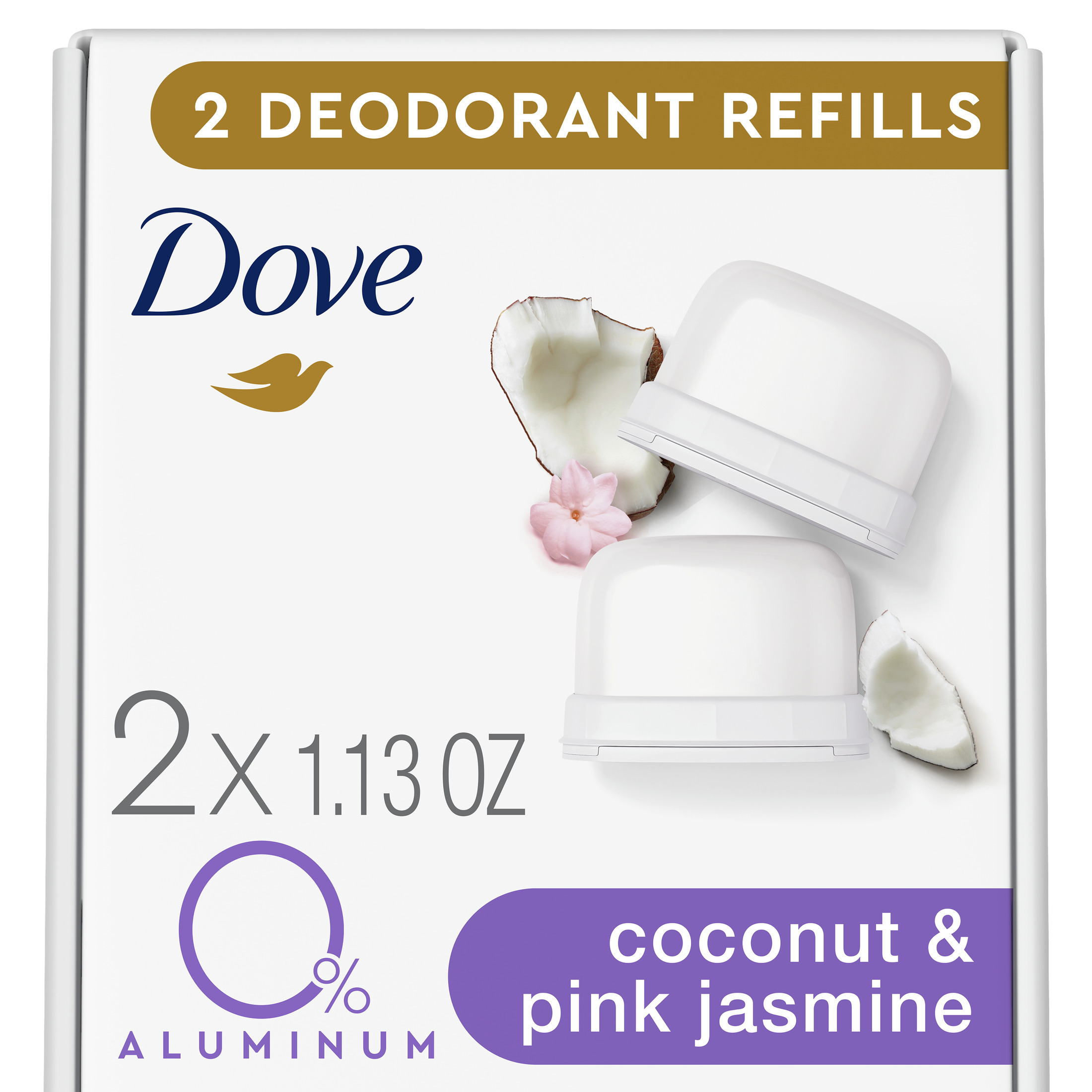 Dove Deodorant Refills Refill Kit Coconut + Pink Jasmine, 1.13 oz, 2 ...