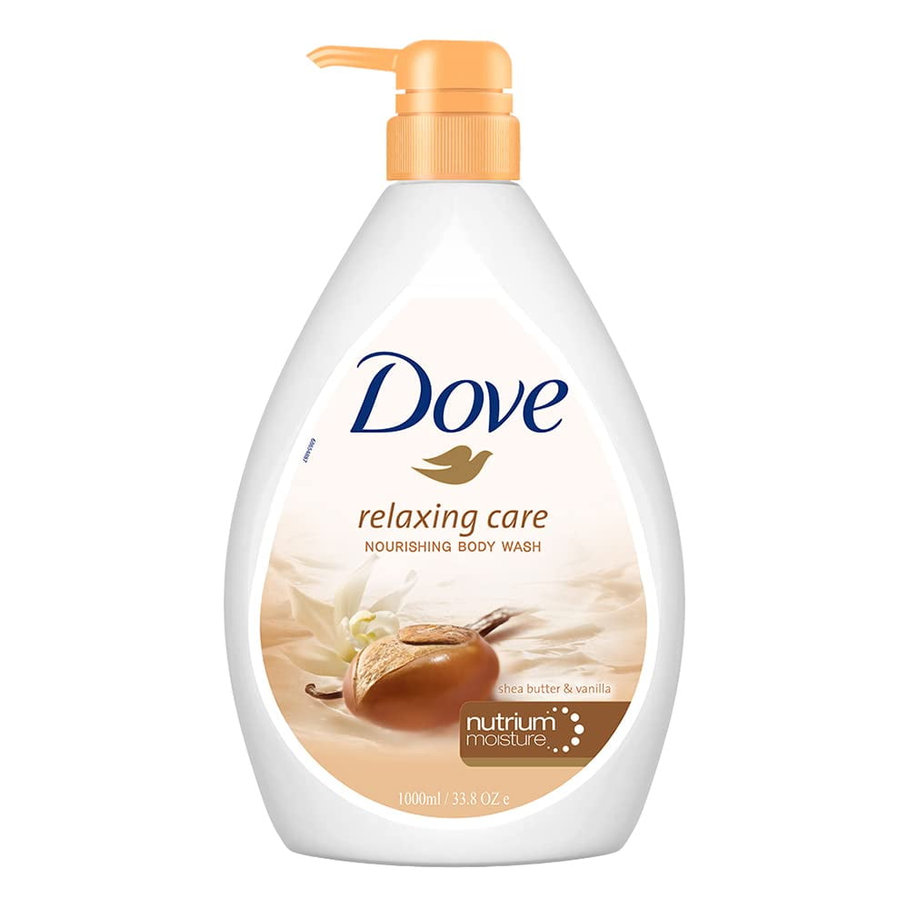 Dove Relaxing Shea Butter Body Wash with Vanilla Pump Bottle, Soothing ...