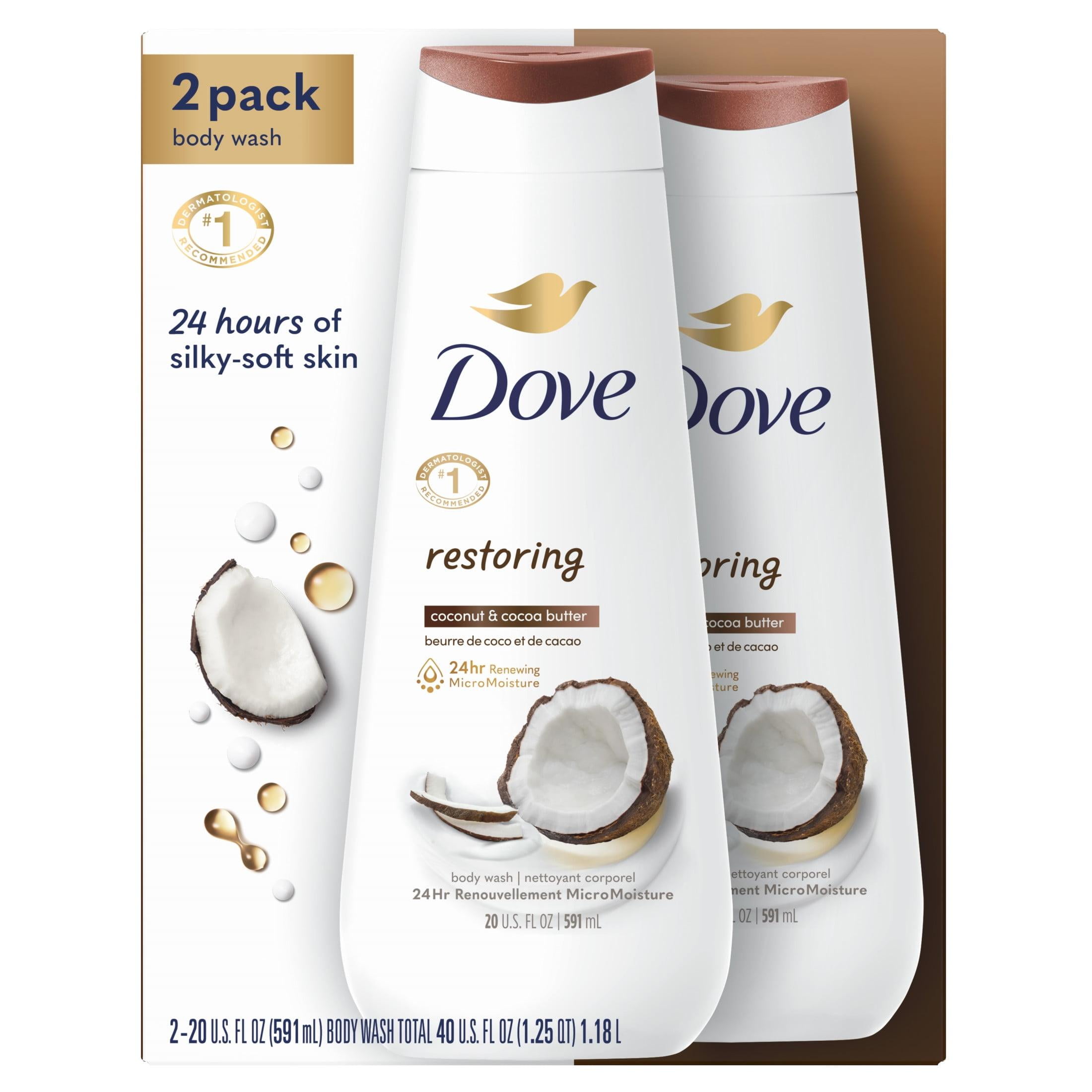 Dove Body Wash for Women Restoring Coconut & Cocoa Butter, 20 oz 2 ...