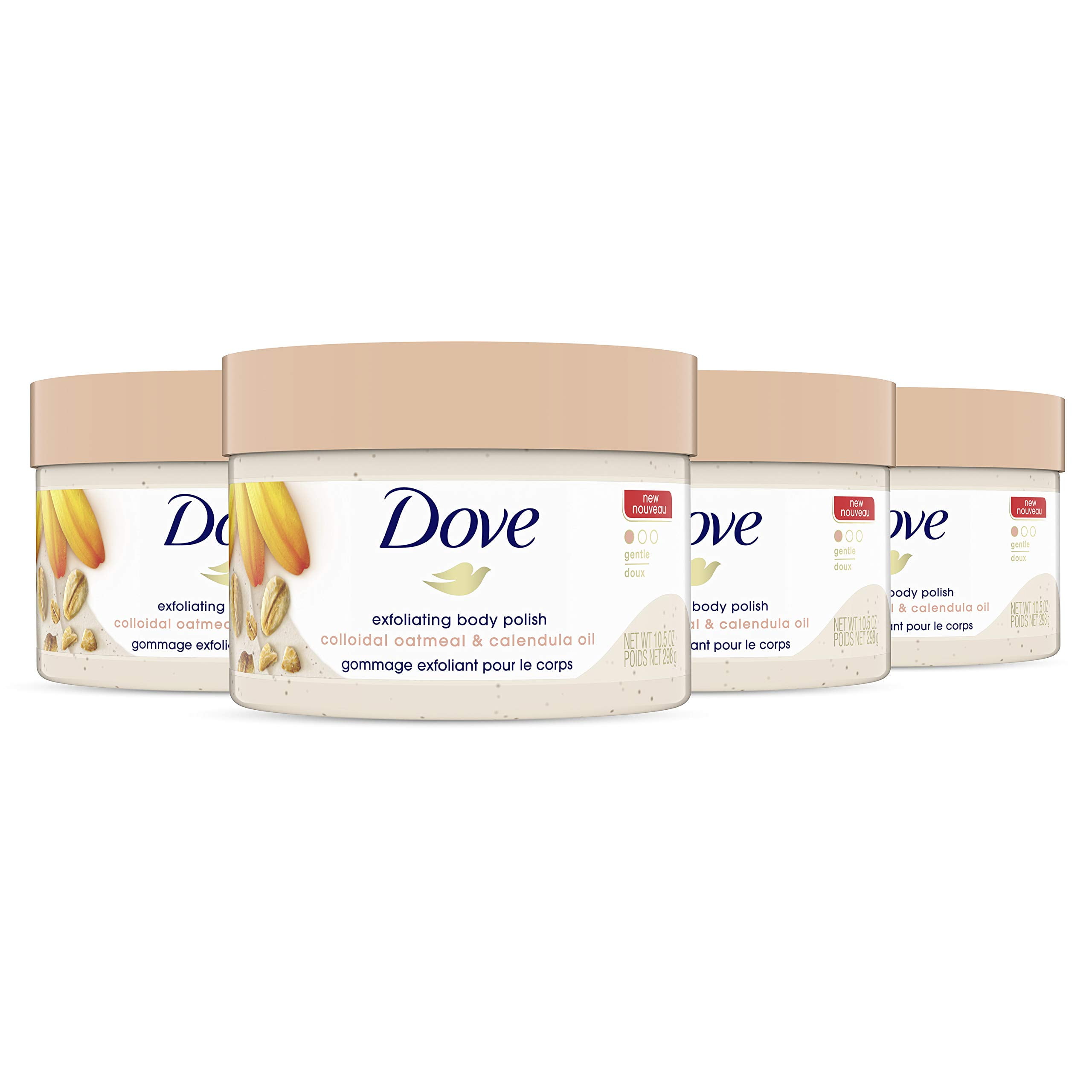Dove Scrub for Silky Skin Oatmeal & Calendula Oil Body Scrub Exfoliates ...