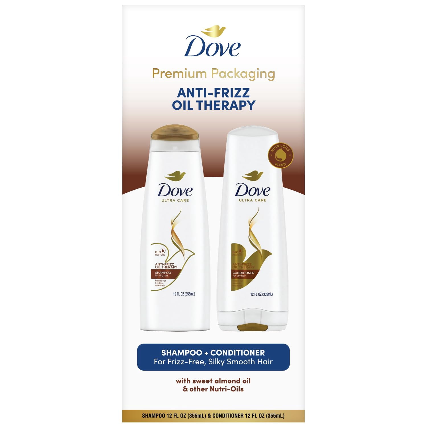 Dove Shampoo And Conditioner Set - Anti-Frizz Oil Therapy With Sweet ...