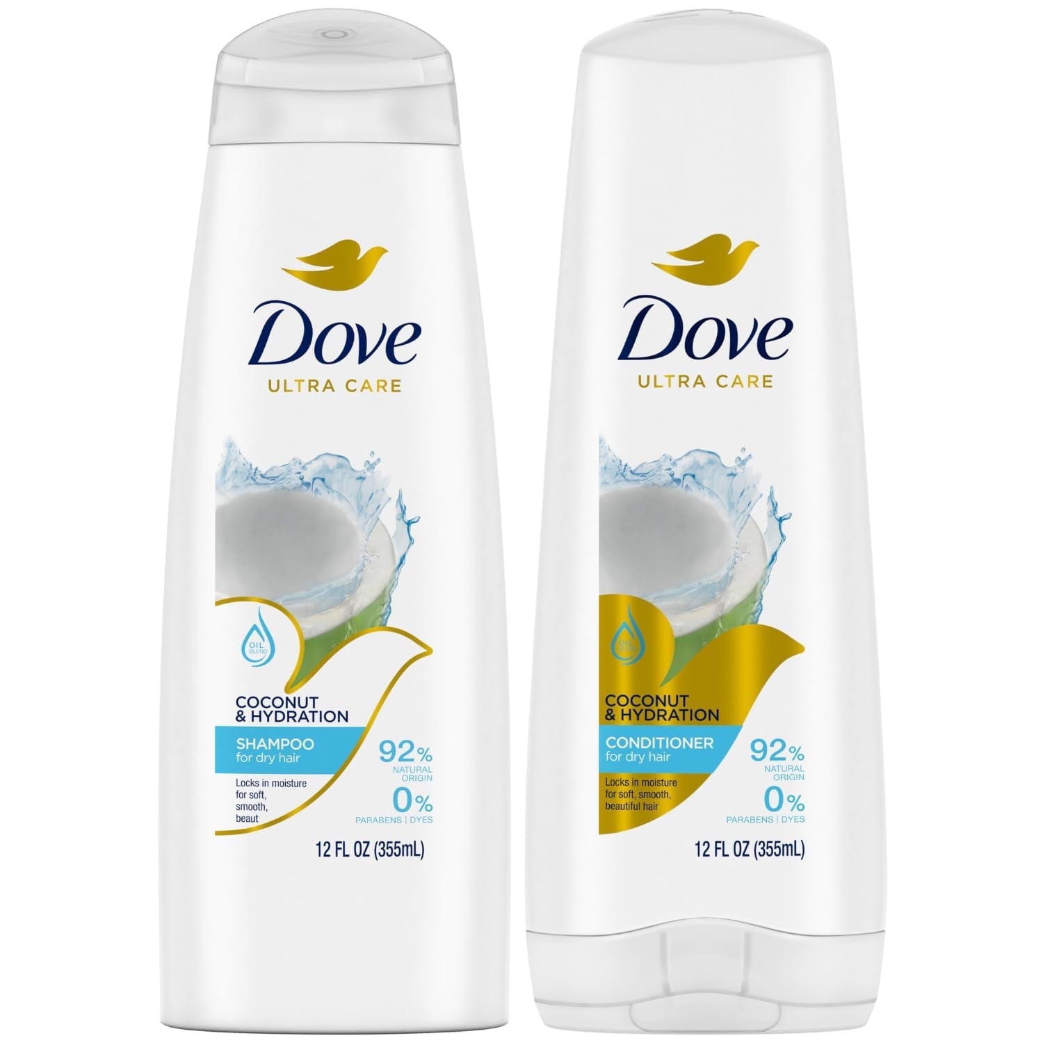Dove Shampoo and Conditioner Set, Coconut and Hydration, Frizz Control ...