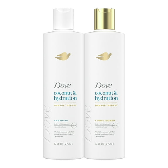 Dove Coconut & Hydration Shampoo & Conditioner Set, 12 oz 2 count ...
