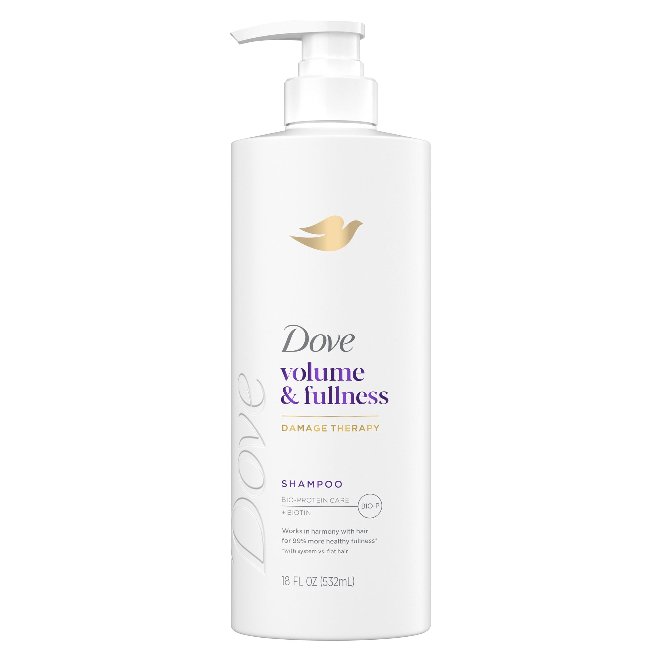 Dove Shampoo, Volume & Fullness, 18 fl oz, Biotin & Bio-Protein Care ...