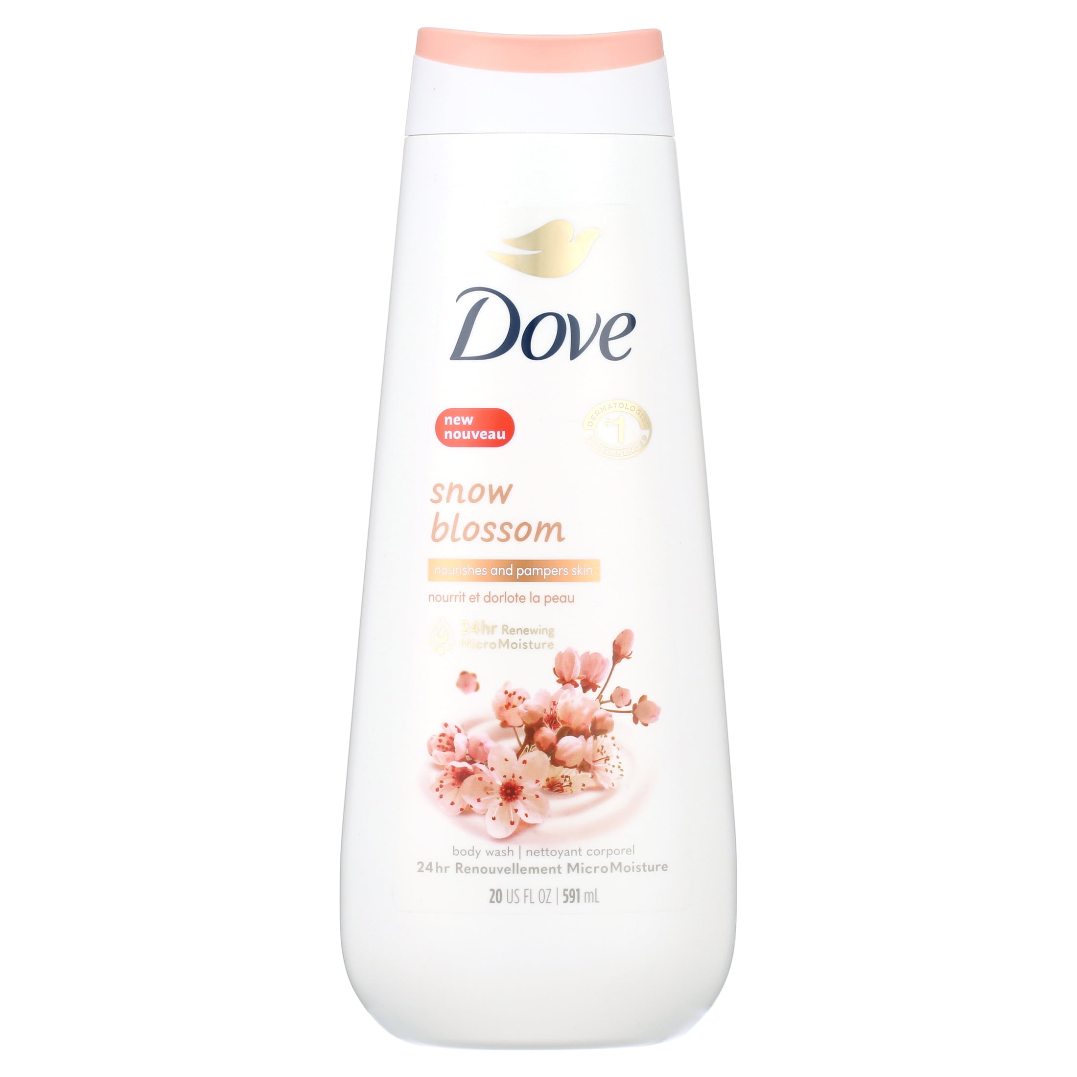 Dove Limited Edition Snow Blossom Women's Liquid Body Wash Cleanser All ...