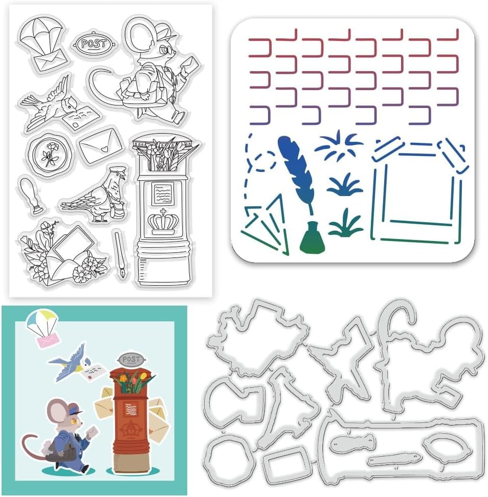 Dove Stamp Stencil and Die Cut Sets Mailbox Stamp Die Cut for Card ...