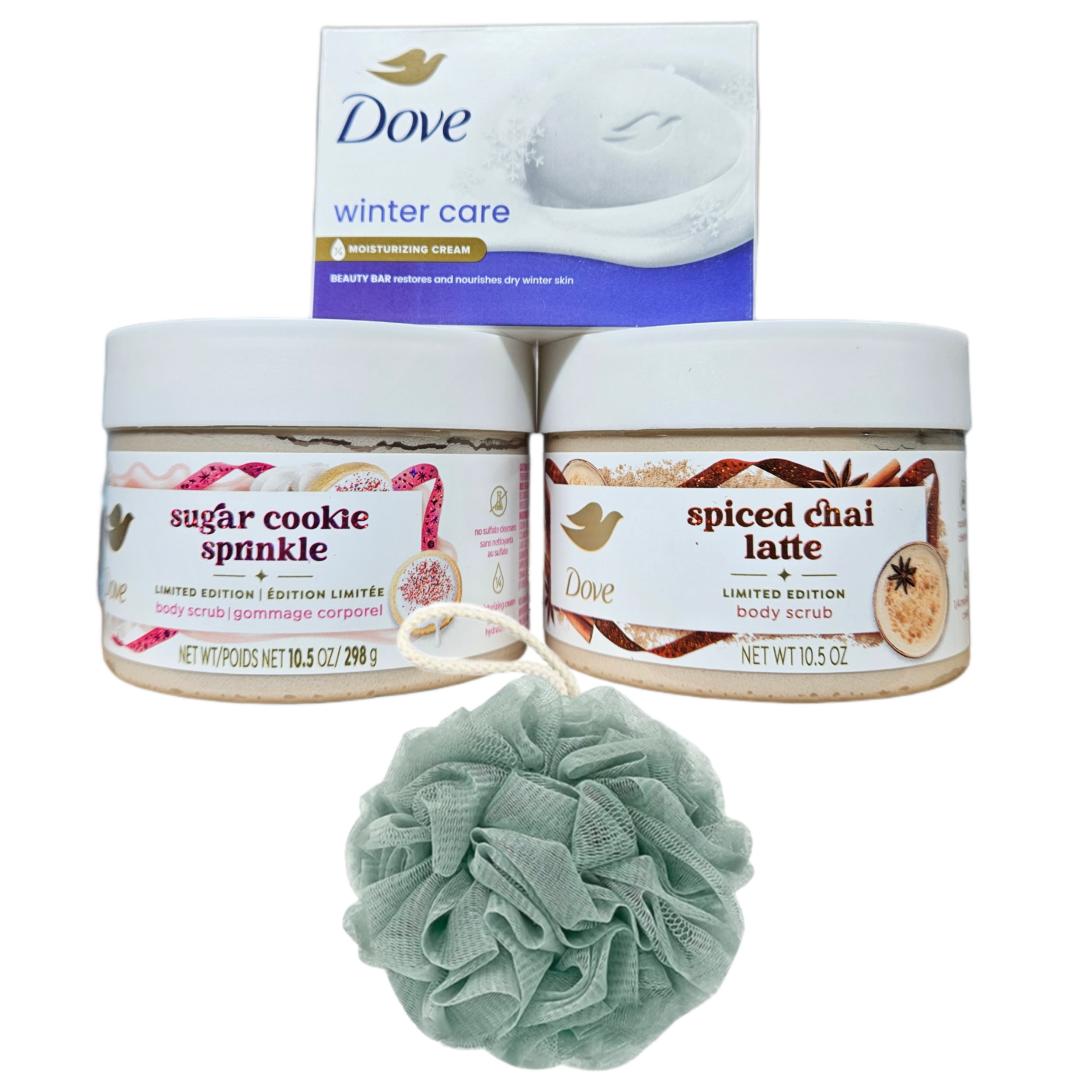 Dove Sugar Cookie and Spiced Chai Latte Body Scrub, 10.5 oz each for ...