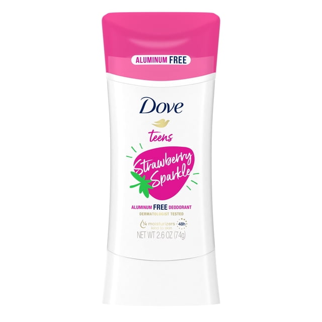 Dove Teens Deodorant Stick Strawberry Sparkle for Women, 2.6 oz ...