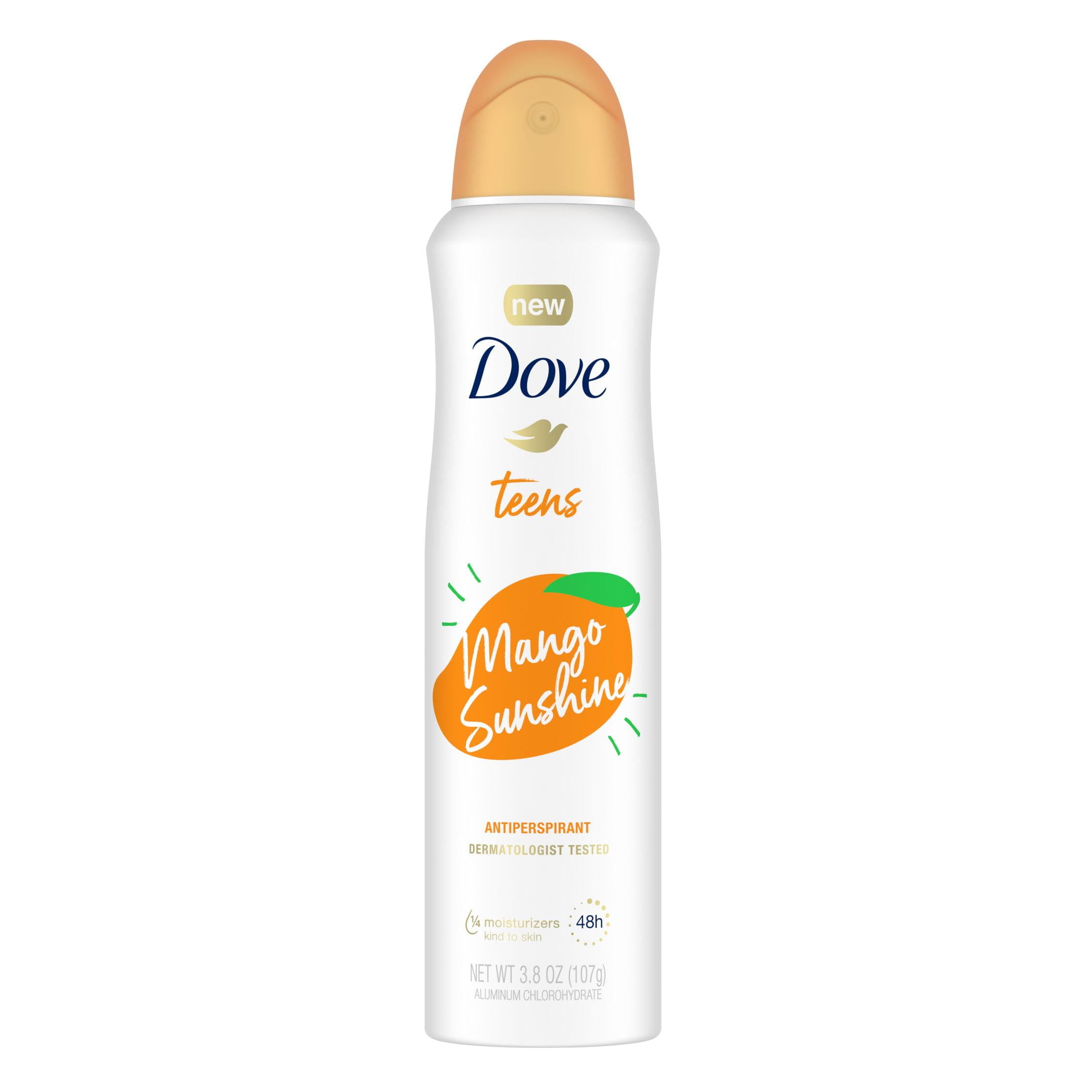 Dove Teens Mango Sunshine Antiperspirant Deodorant Dry Spray, Long ...