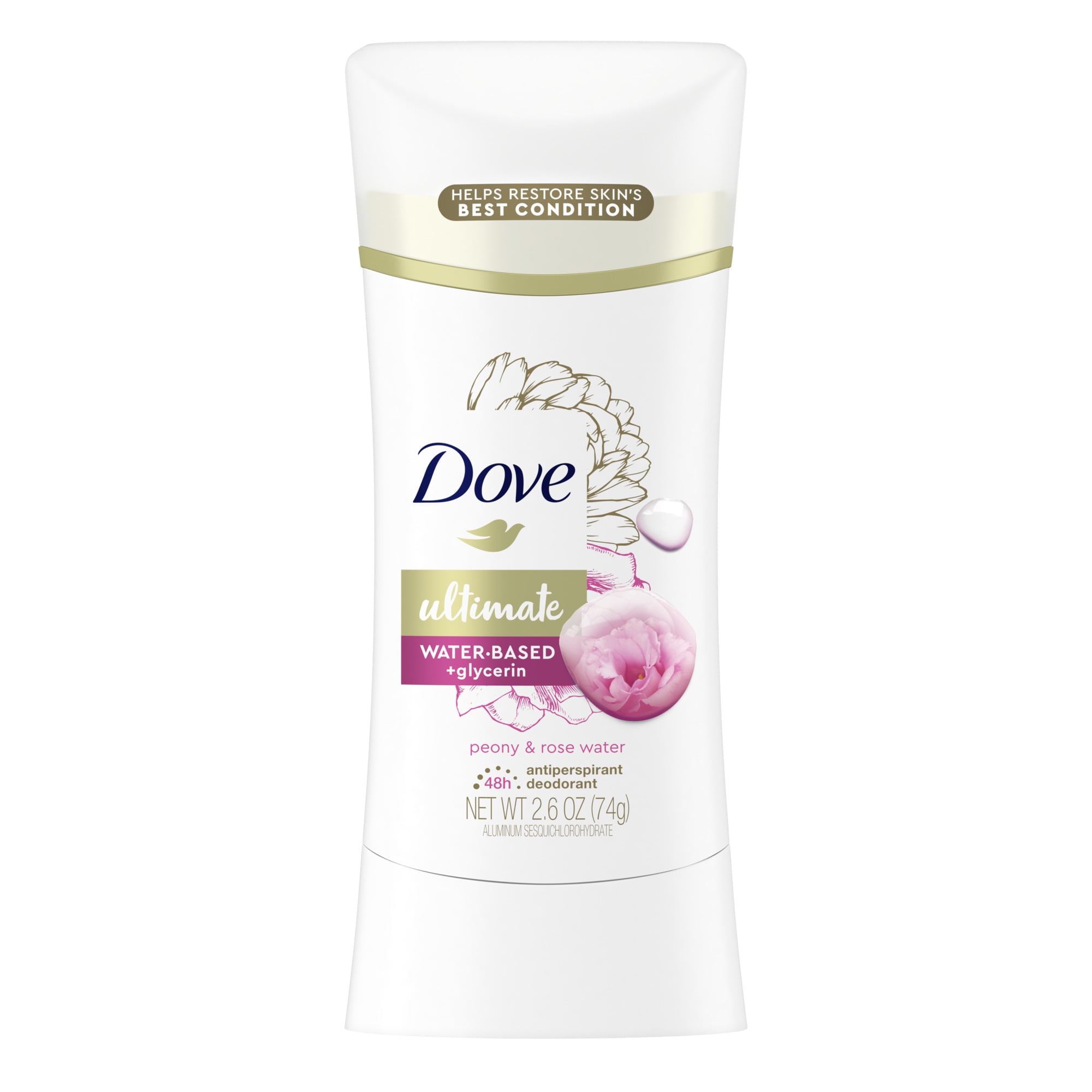Dove Ultimate Long Lasting antiperspirant Deodorant Stick, Peony and ...
