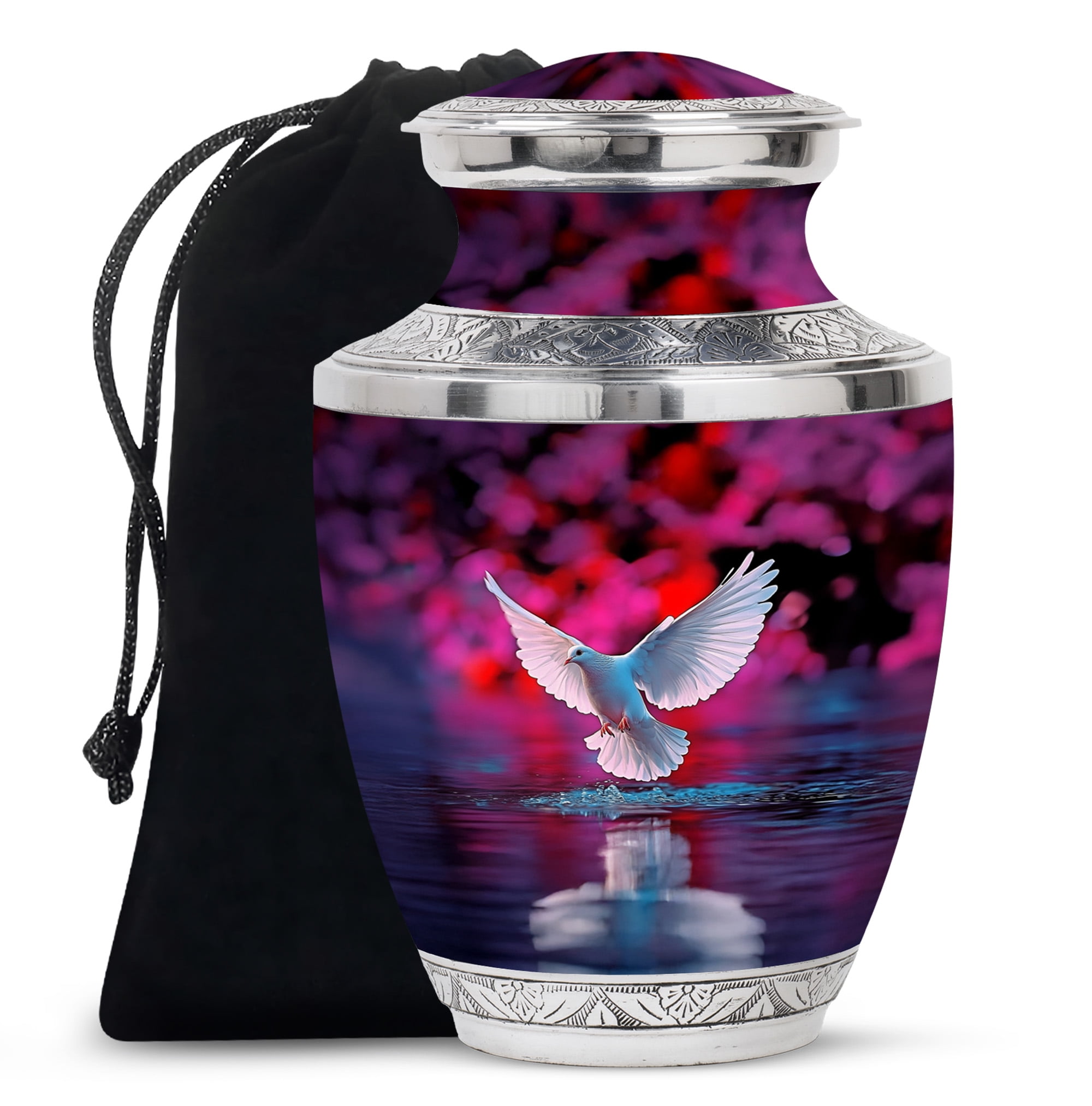 Dove Urn, Large Memorial Canister, Tribute Jar for Men, Dual Keepsake ...