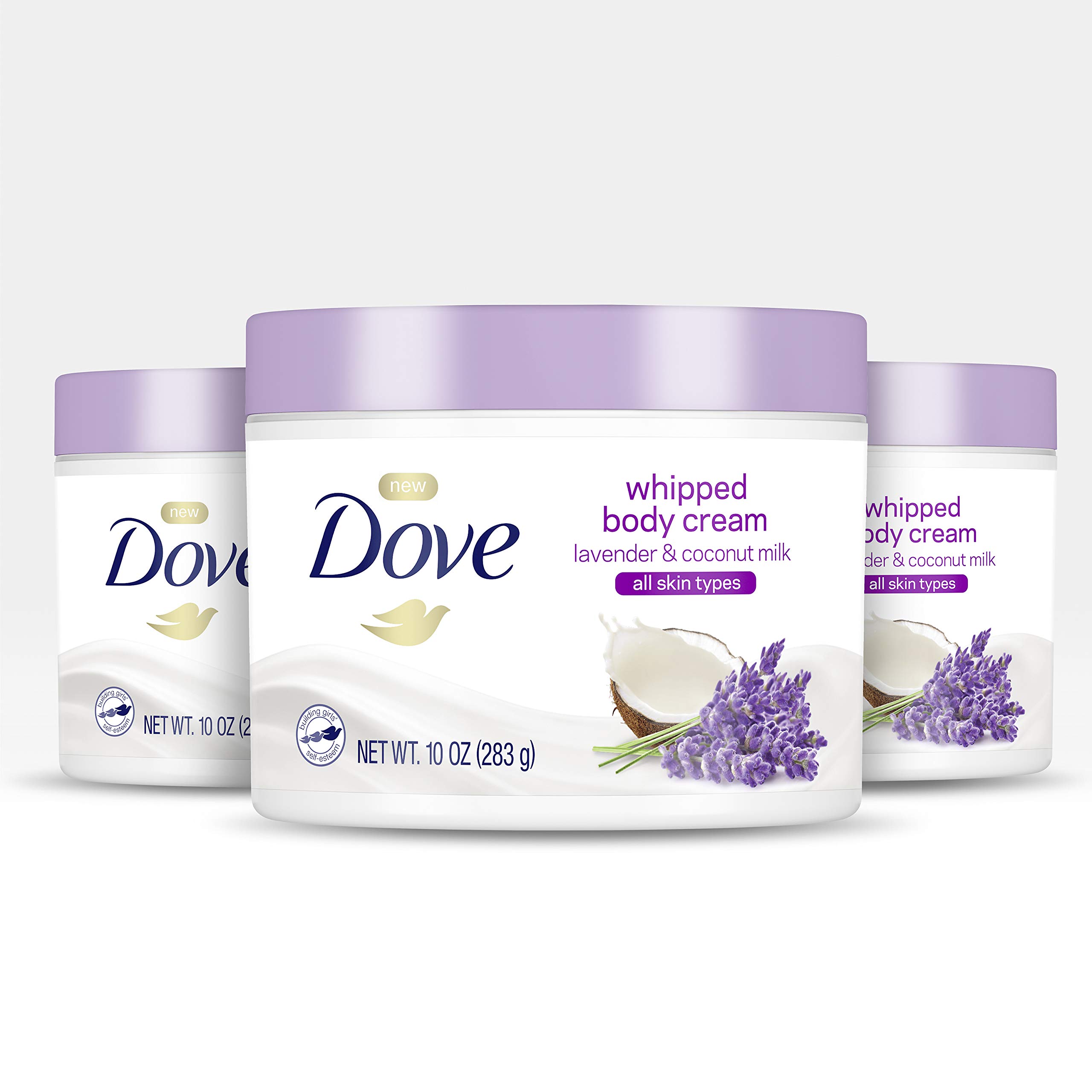 Dove Whipped Body Cream Dry Skin Moisturizer Lavender and Coconut Milk ...
