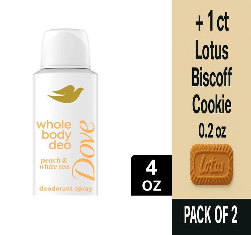 Dove Whole Body Deodorant Cooling Spray Peach & White Tea 4 oz - Pack ...
