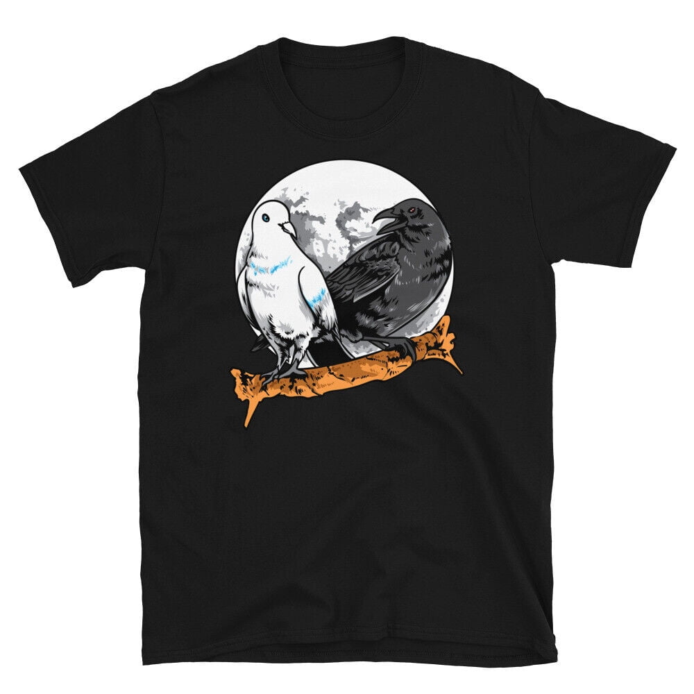 Dove and Crow Ying Yang Raven Birds Spirit Animals Short-Sleeve Unisex ...