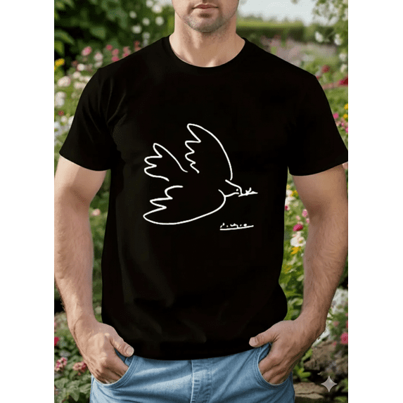Dove of Peace Artwork Elegant Spiritual Bird Symbol Unisex T-Shirt up ...