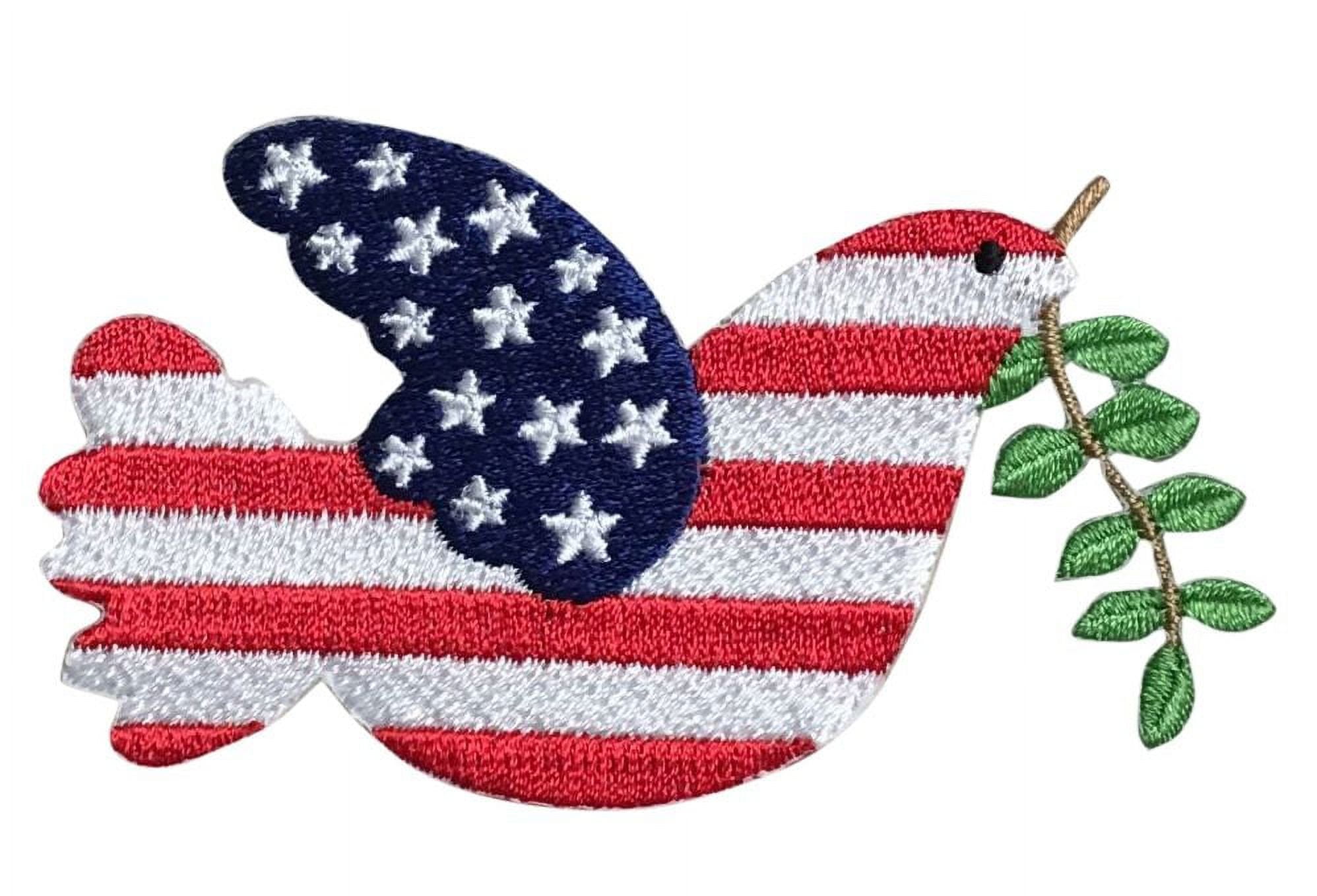 Dove of Peace - Patriotic - US Flag - Iron on Applique/Embroidered ...