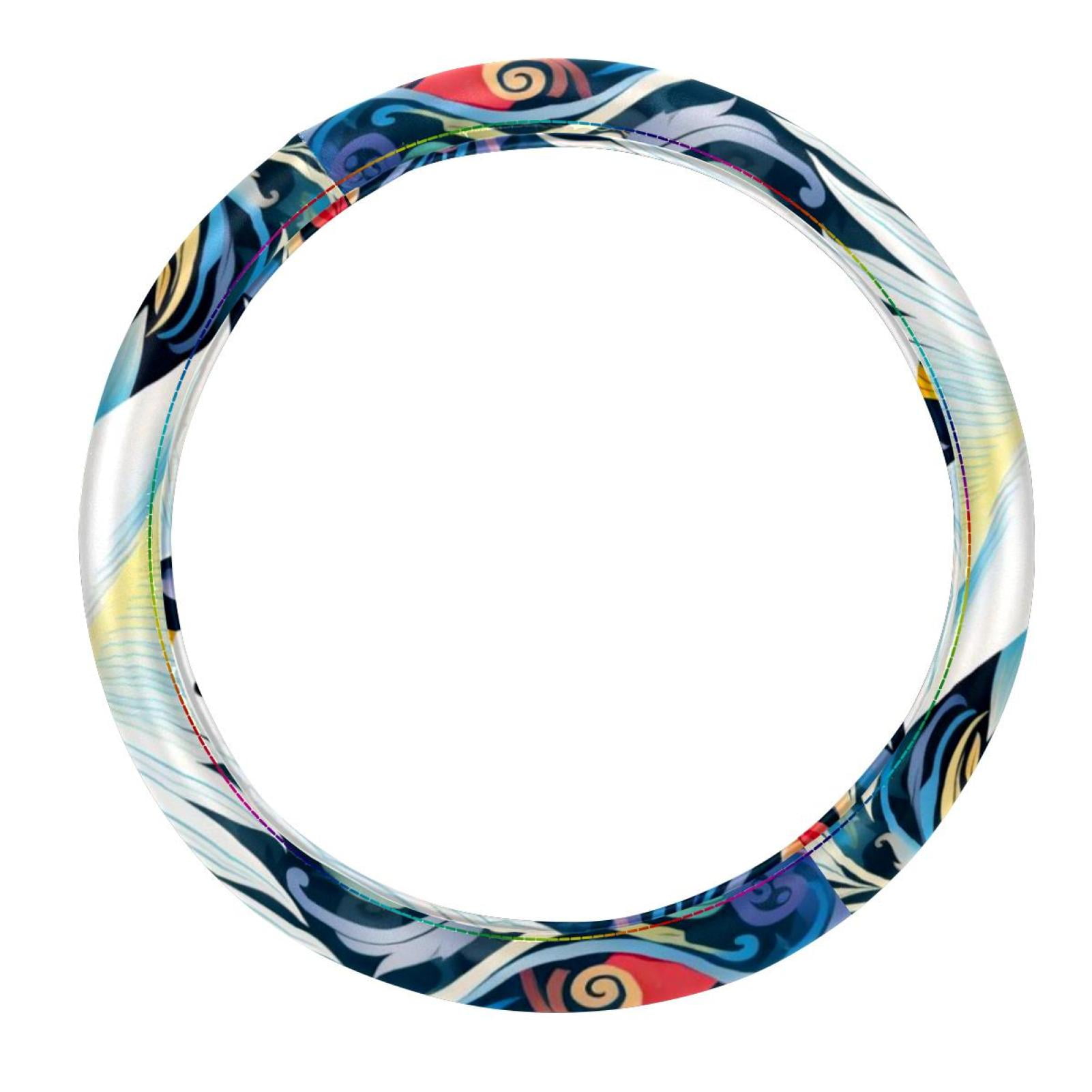 Dove of Peace Printed 14.5 Inch PVC Leather Car Wheel Covers Steering ...