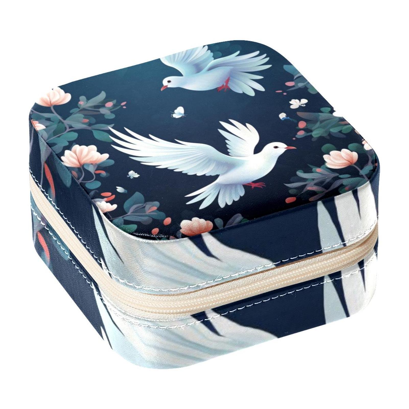 Dove of Peace Travel Portable Square Jewelry Box Earring Organizer ...