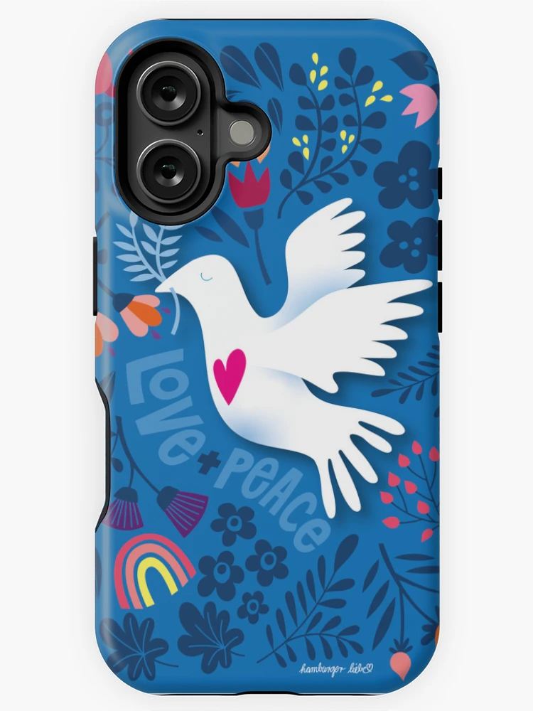 Dove of Peace iPhone Case with Minimalist Symbolic Art for iPhone 16 15 ...