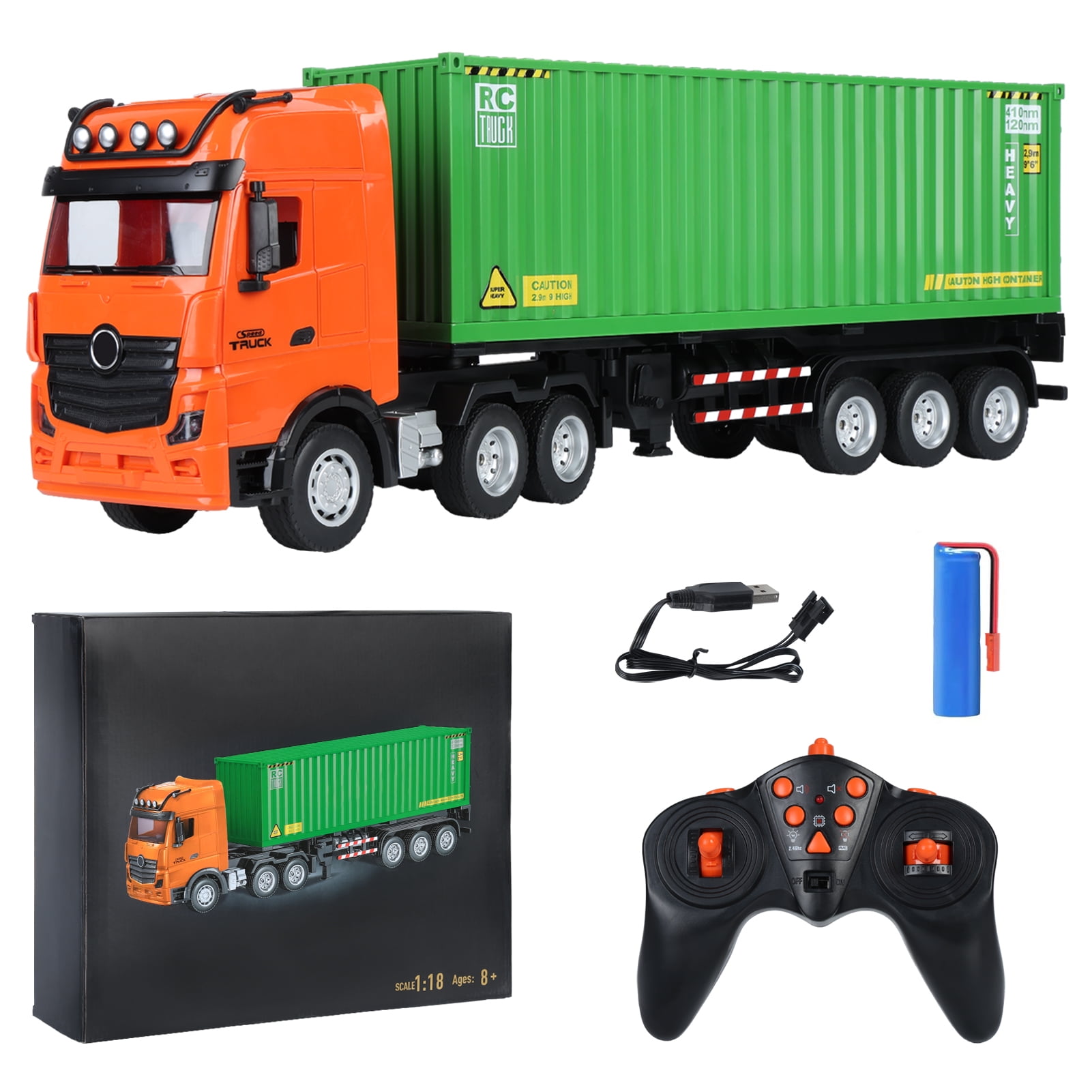 DovePro 2.4GHz RC Semi Truck,9 Channel Ultra-Long RC Container Truck ...