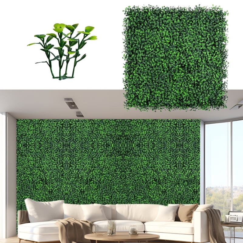 DovePro 24Pcs Artificial Grass Wall Backdrop Panels,20x20 inch Greenery ...