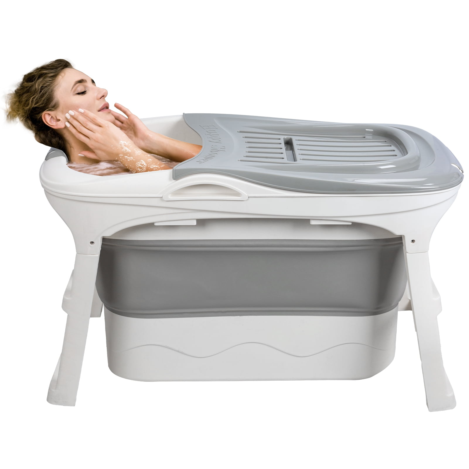 DovePro 44.5" Portable Folding Bathtub,Small Foldable Tub with Thermal ...