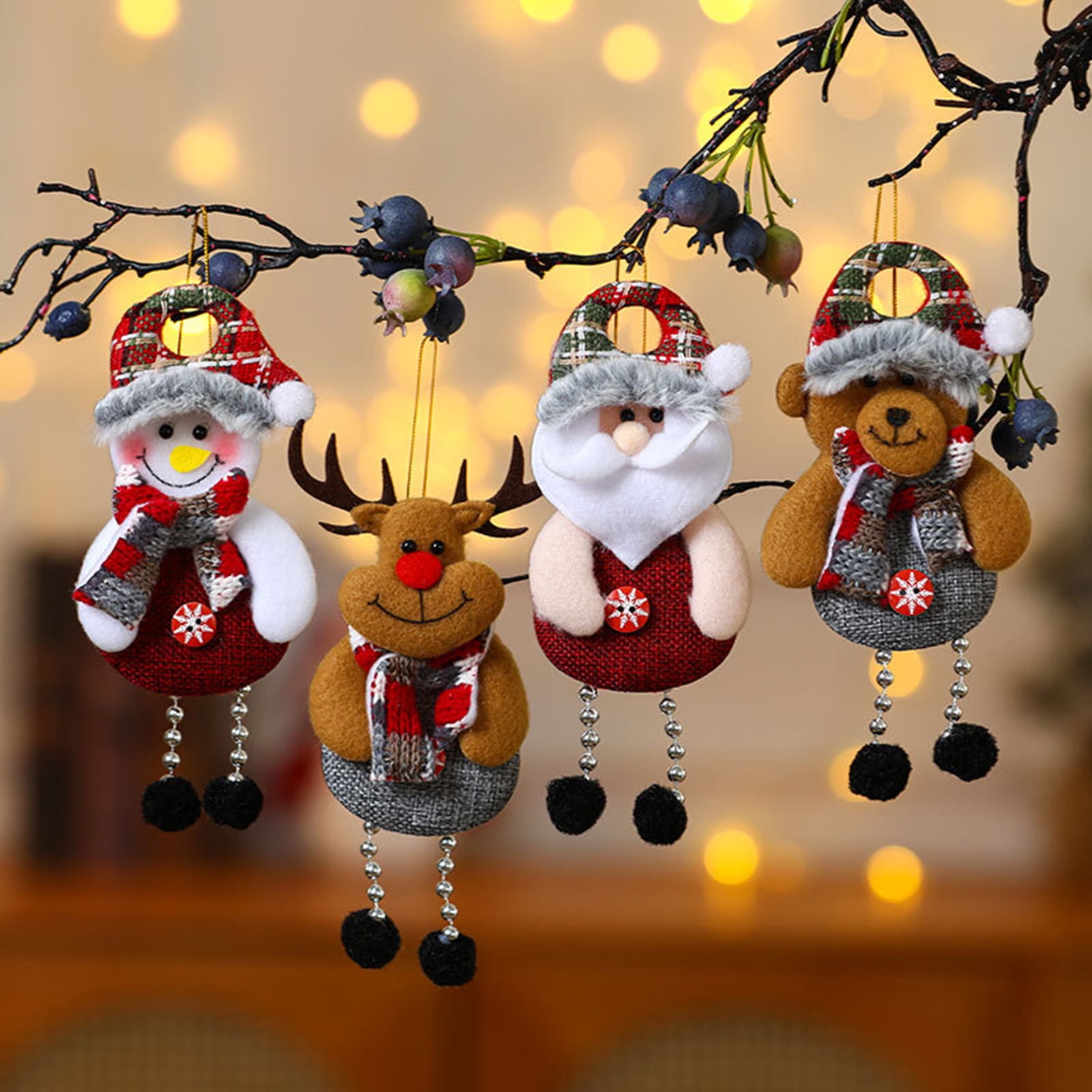 DovePro Christmas Hanging Decoration 3D Santa Claus Snowman Reindeer ...