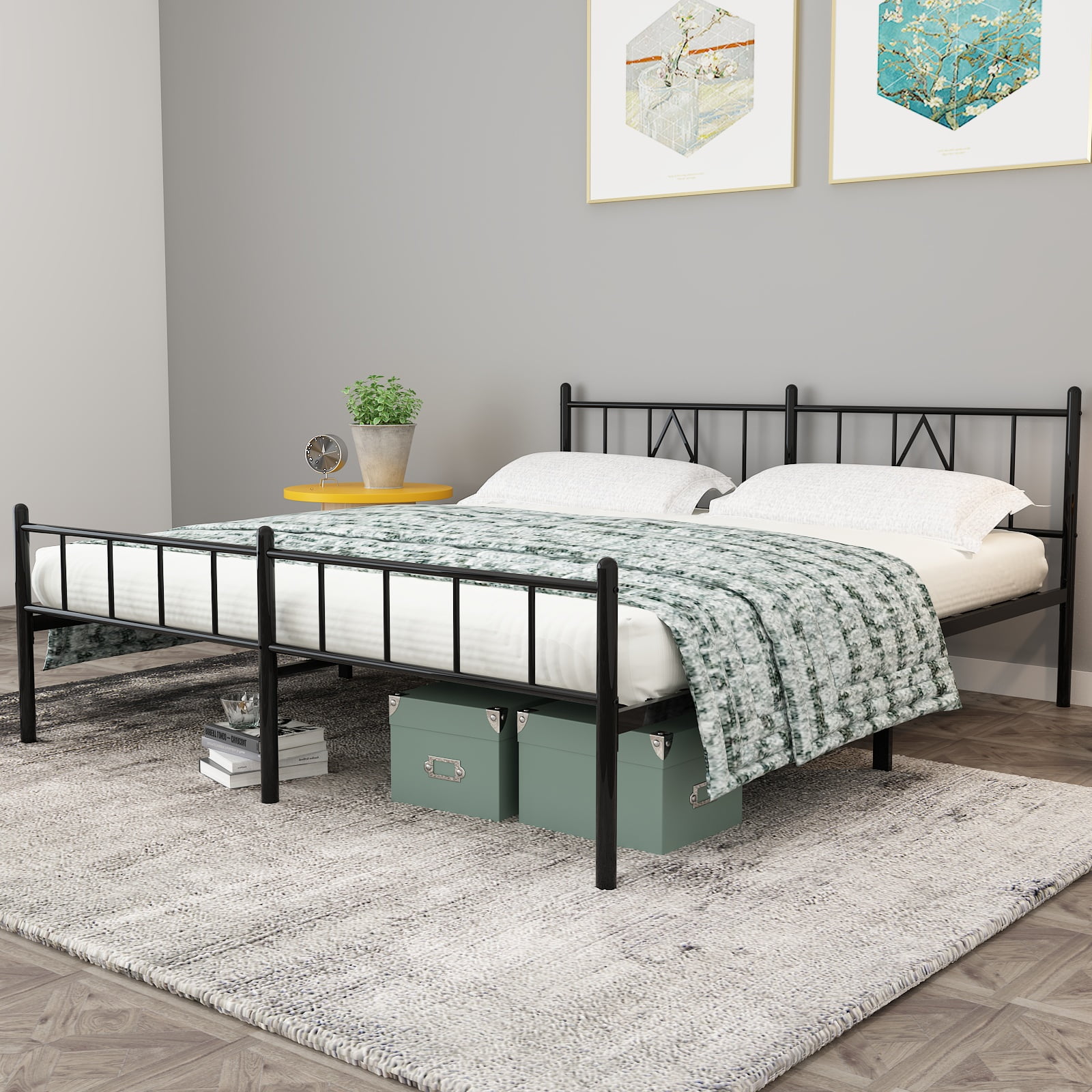 Dovelina Metal Platform King Bed Frame - Supports 700 lbs - Walmart.com