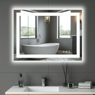 Full Size Frameless Back LED Lighted Anti-Fog Tempered Glass Bathroom ...