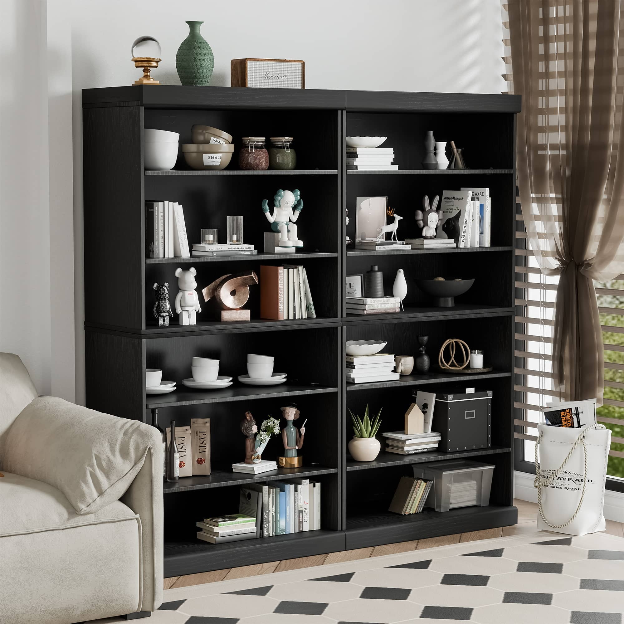 MAYEERTY 31"x31"x16" Doorless Storage Wood Cabinet for Living Room ...