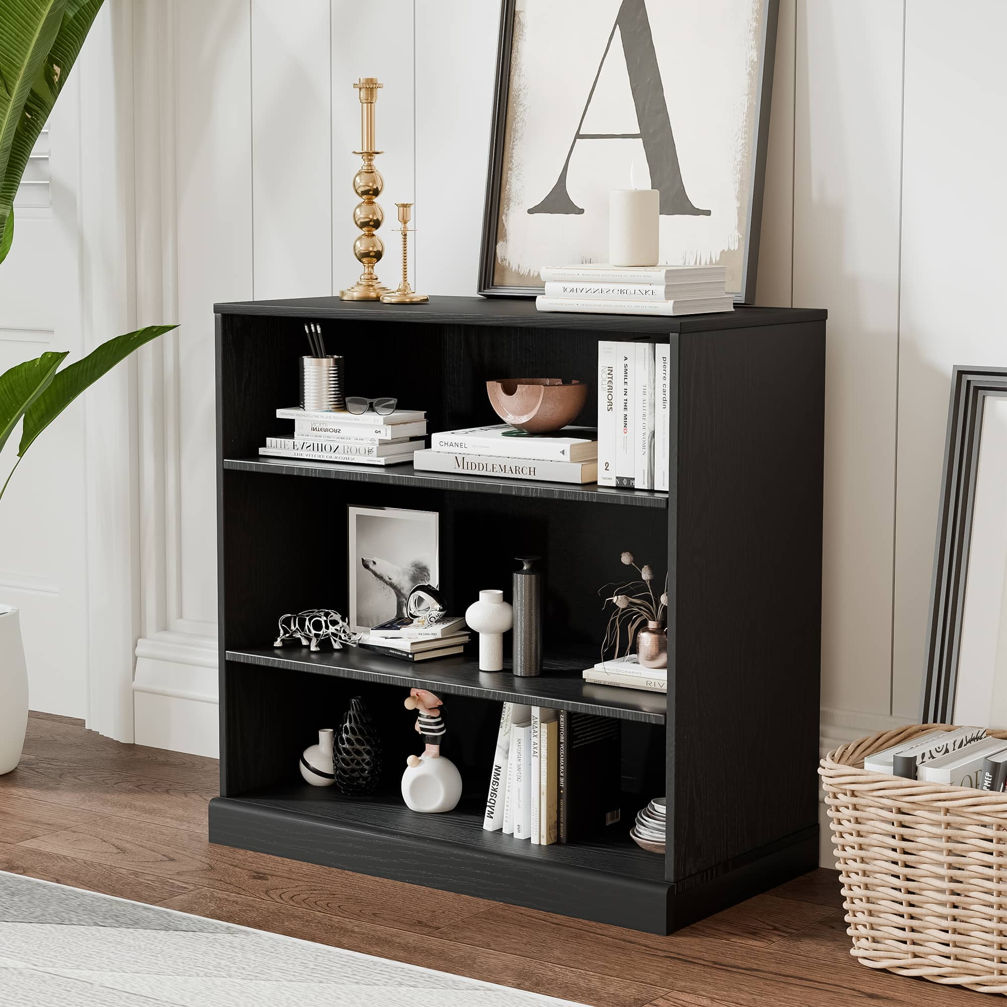 MAYEERTY 36"x31"x16" Doorless Wood Storage Cabinet Combination Cabinets ...
