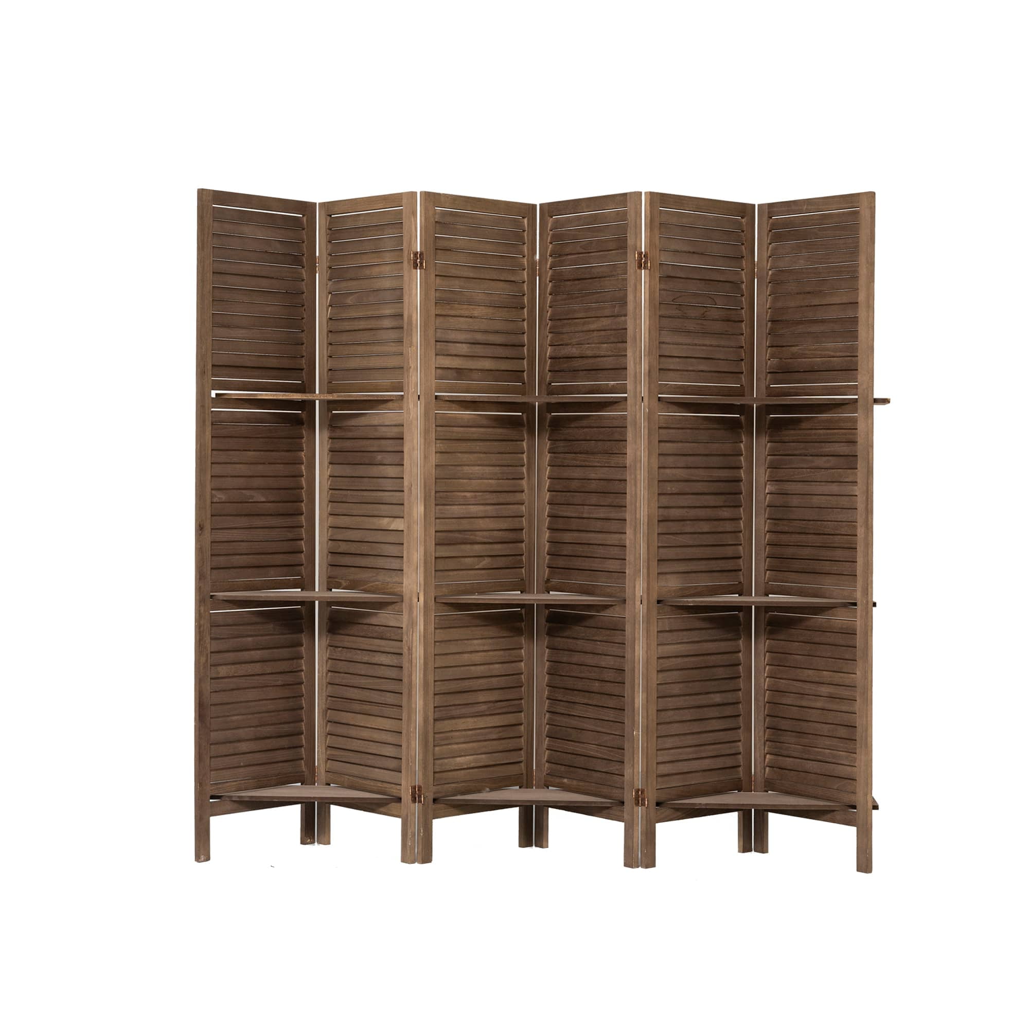 Dovelina 6 Panel Room Divider, 5.6Ft Freestanding Wood Privacy Screen ...