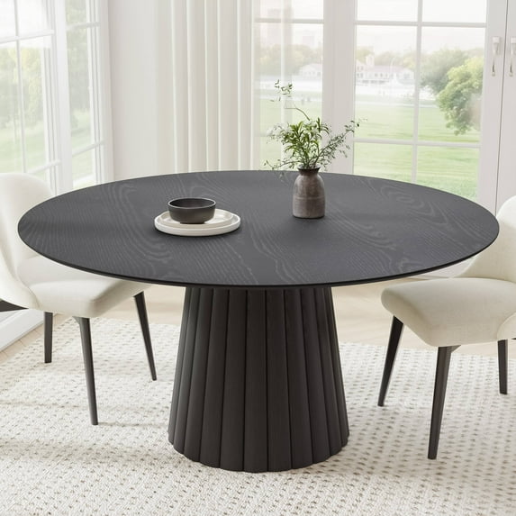 Dovelina 60 Round Dining Table - Elegant Wood Grain Finish - Walmart.com