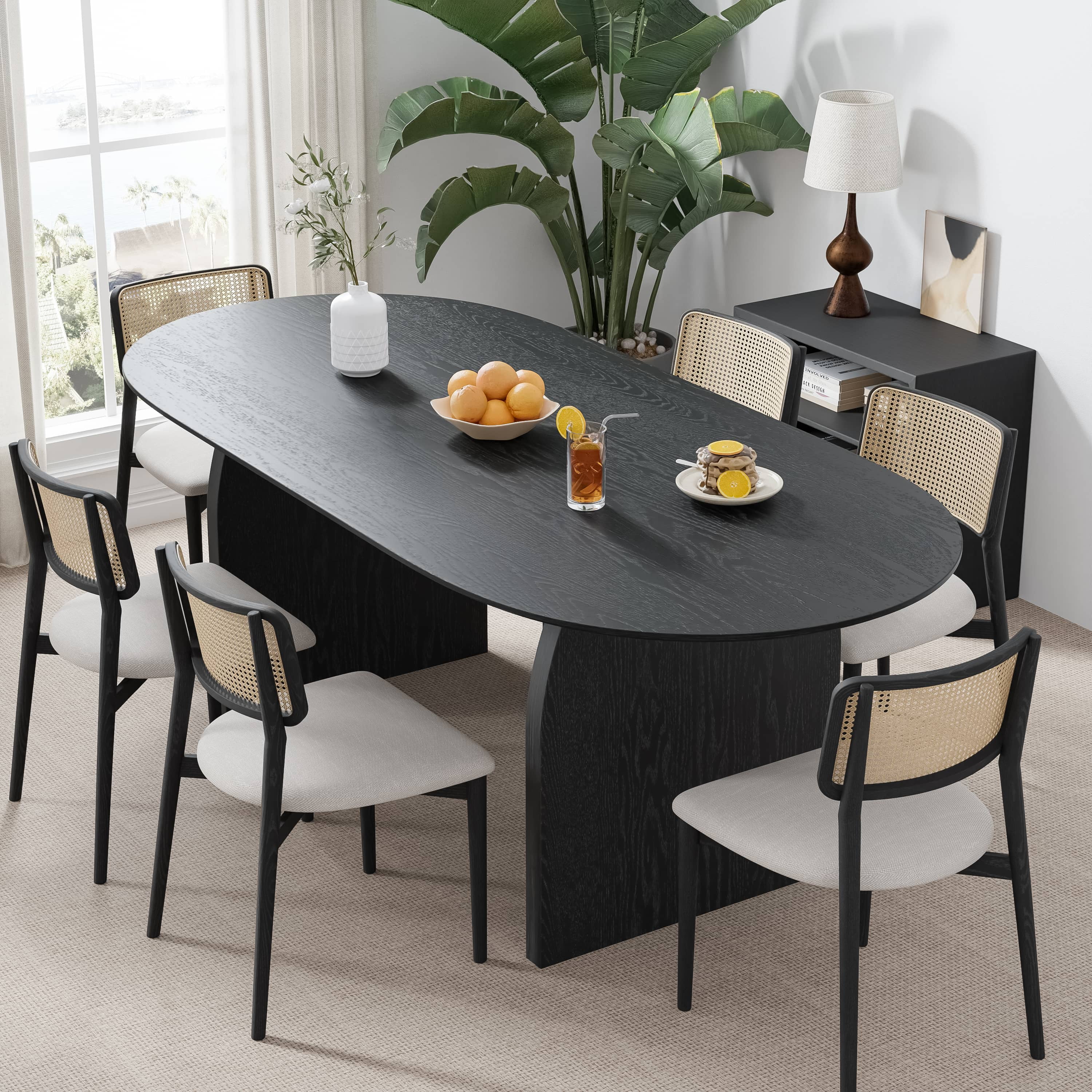 Rustic Oval Kitchen Tables Dovelina 67" Oval Dining Table Mid Century
