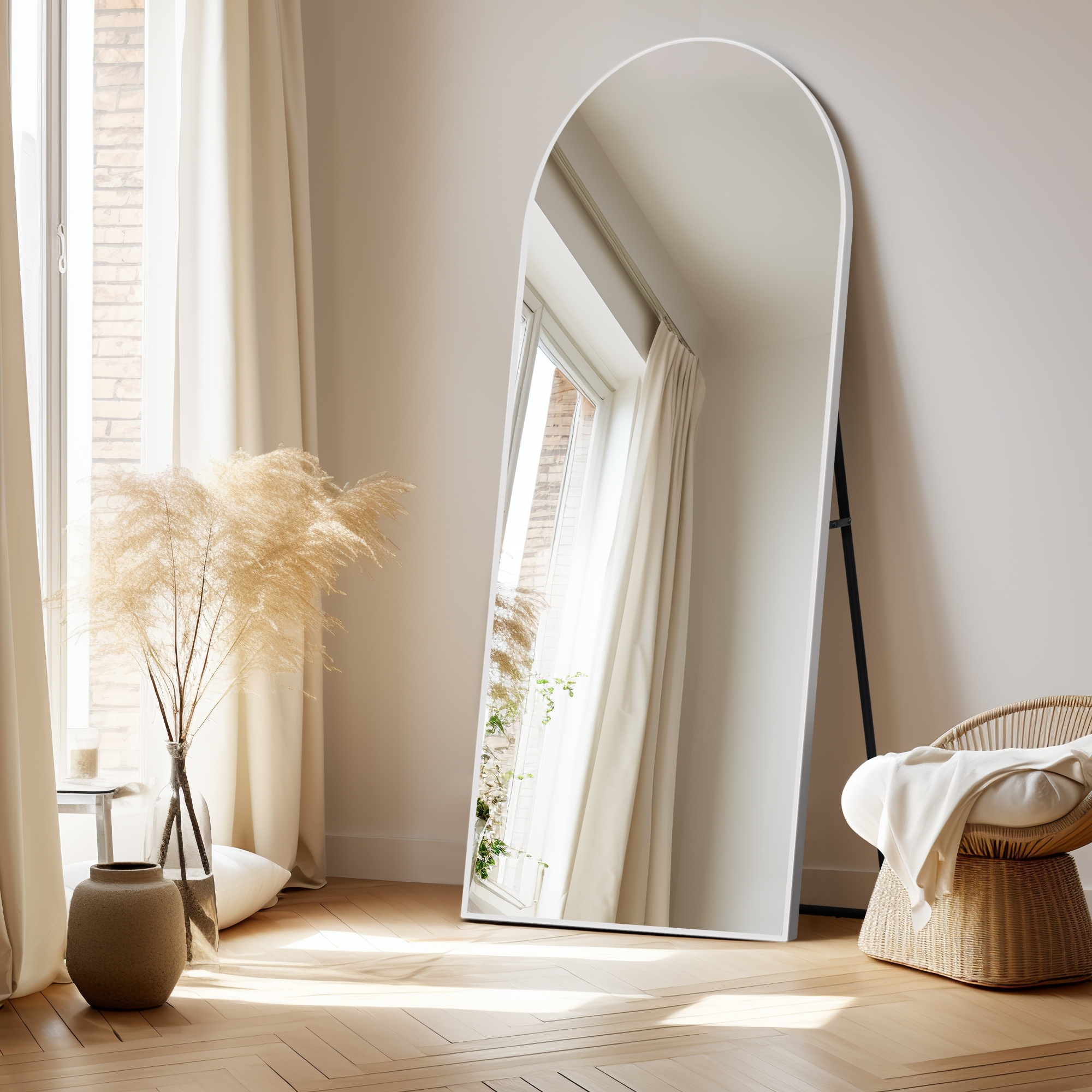 Dovelina Arched Full Length Floor Wall Mirror Standing Mirror 64x21 ...