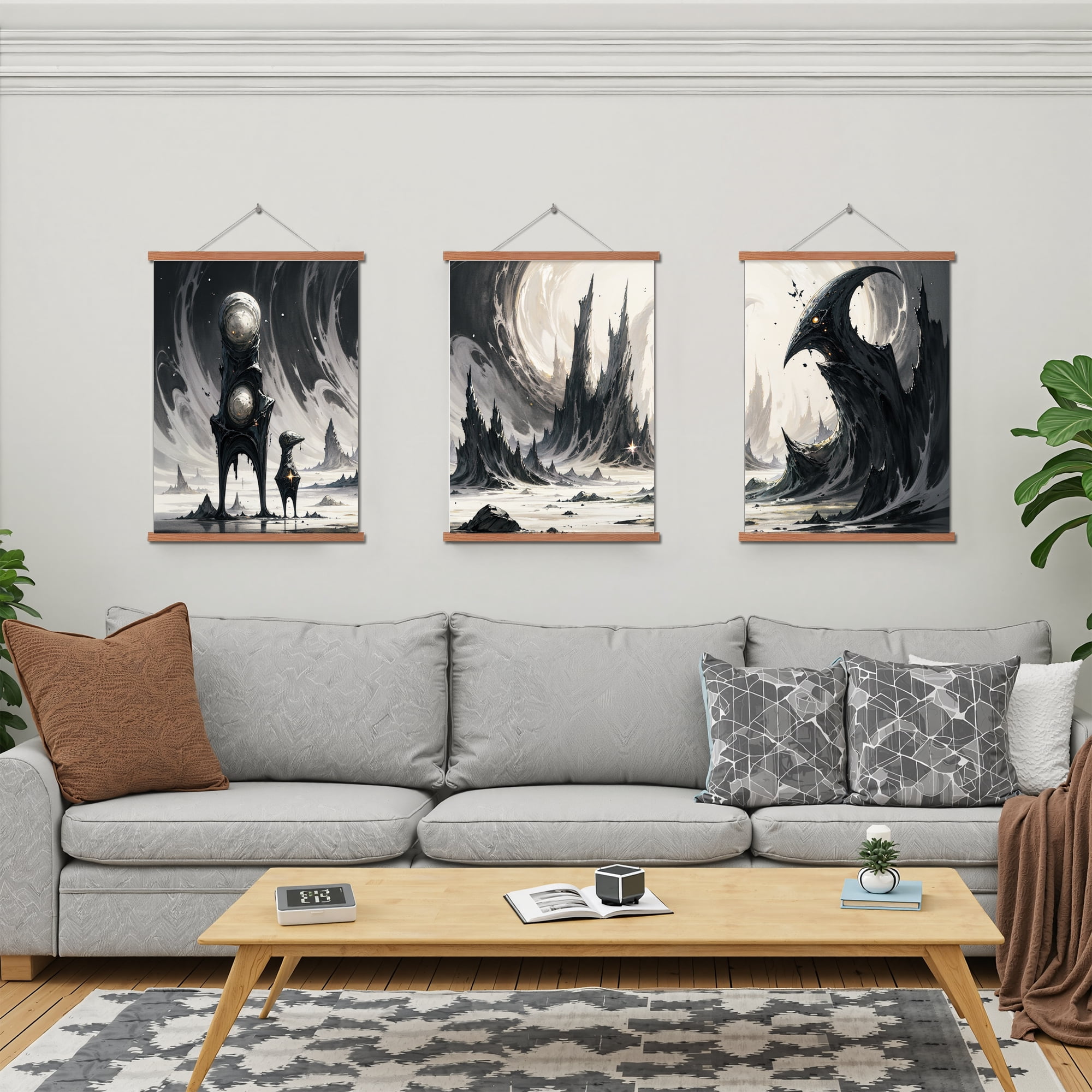MAYEERTY Modern Abstract Wall Art Painting, Living Room Decor, Brown ...