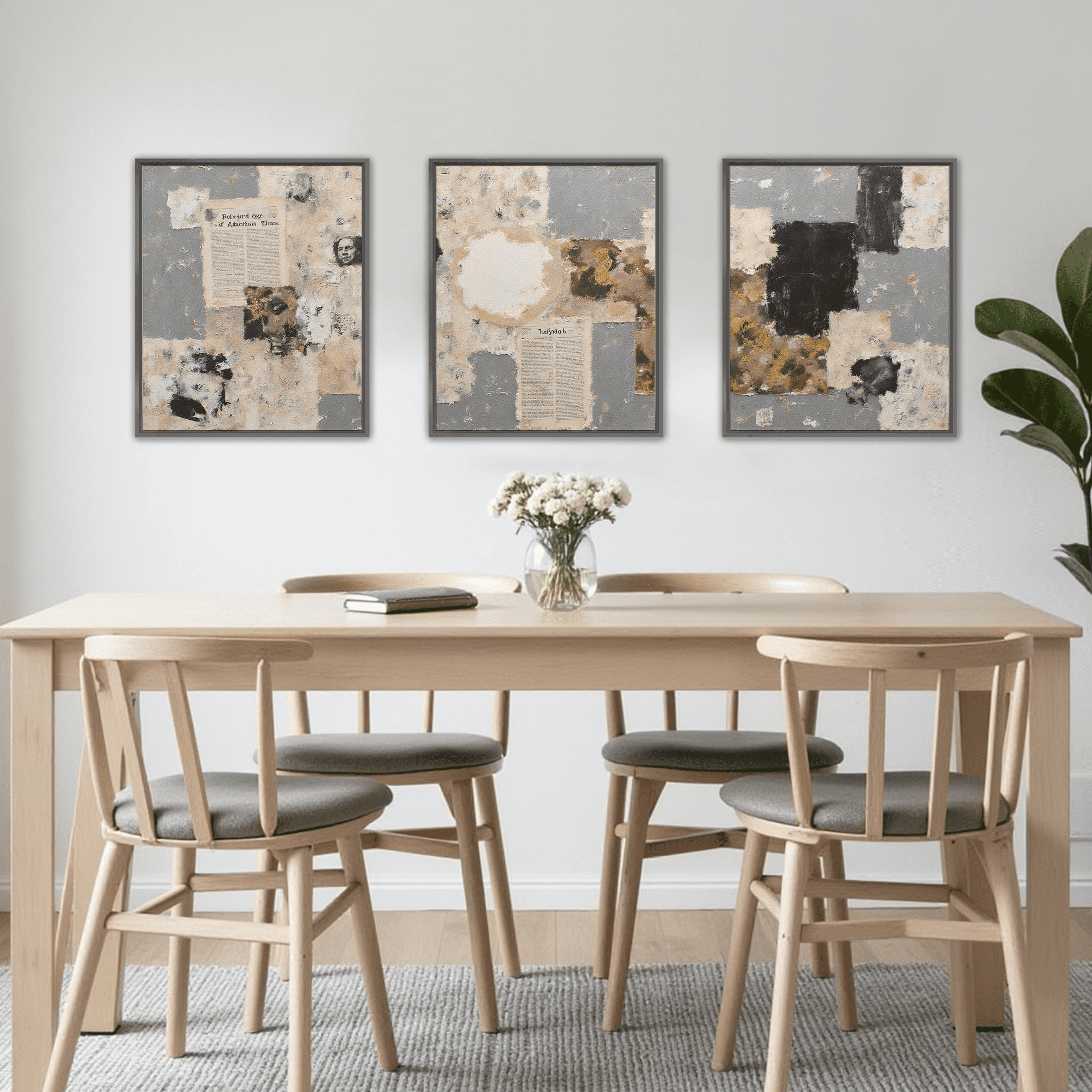 Dovelina Graffiti Wall Art – Abstract Newspaper Collage with Vibrant ...